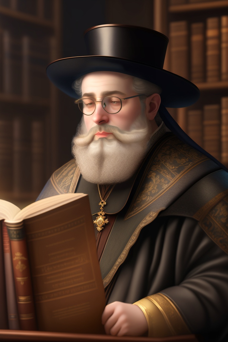 Lexica - Jewish 17th century rabbi, wearing bleck hat and black cloak ...