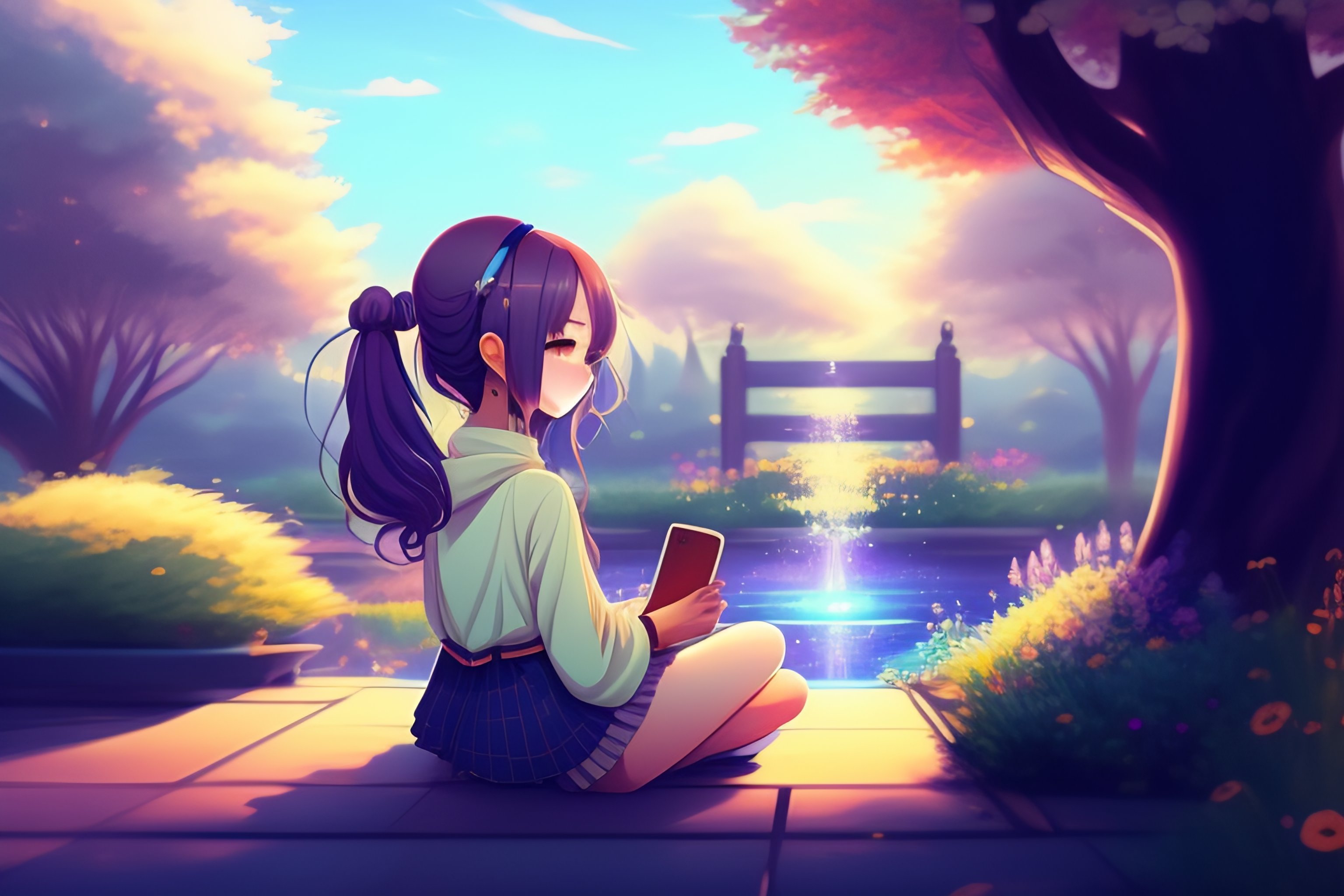 Girl Studying Anime