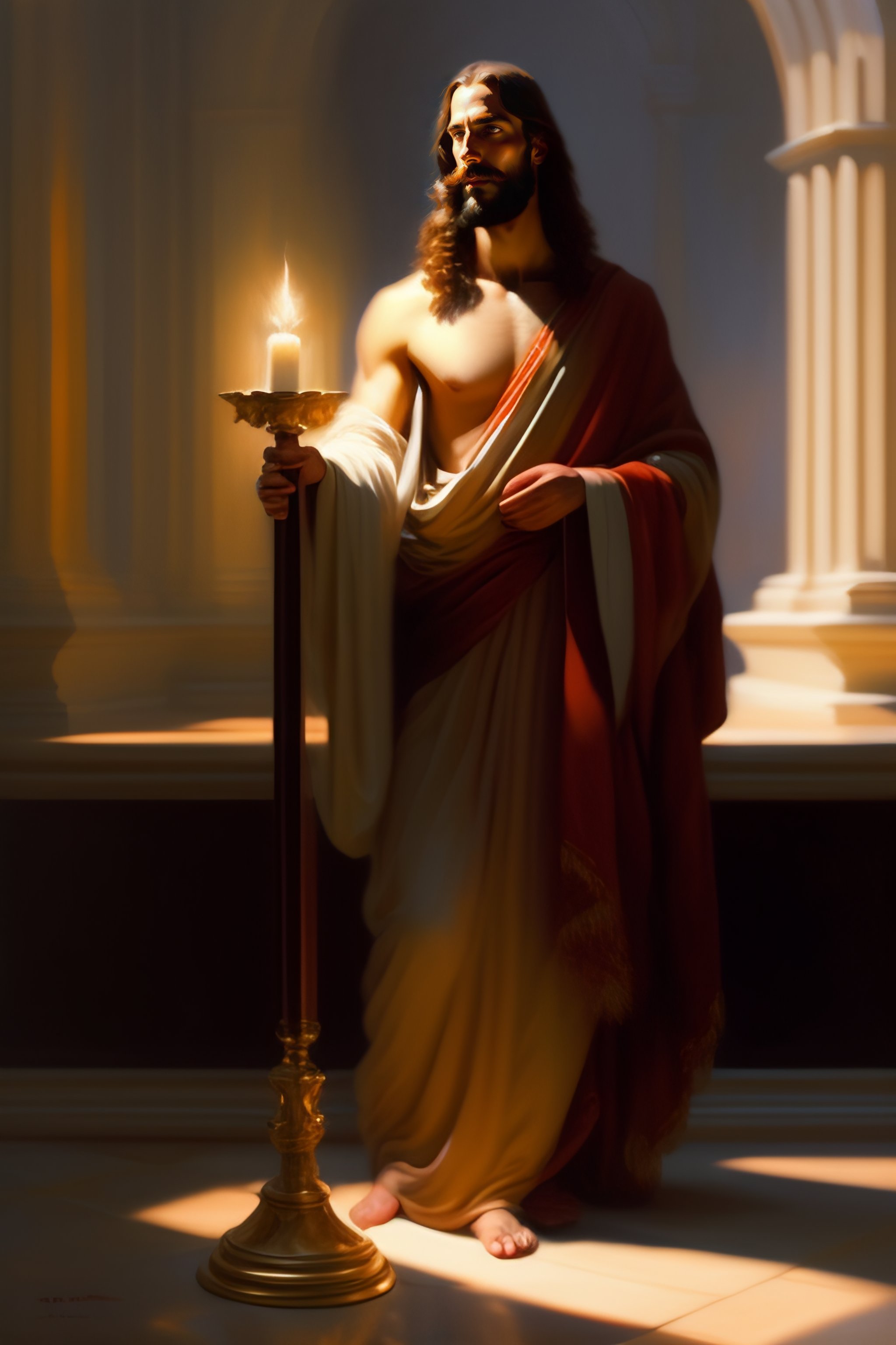 Lexica - Full body photo of jesus christ majestic spooky disquieting ...