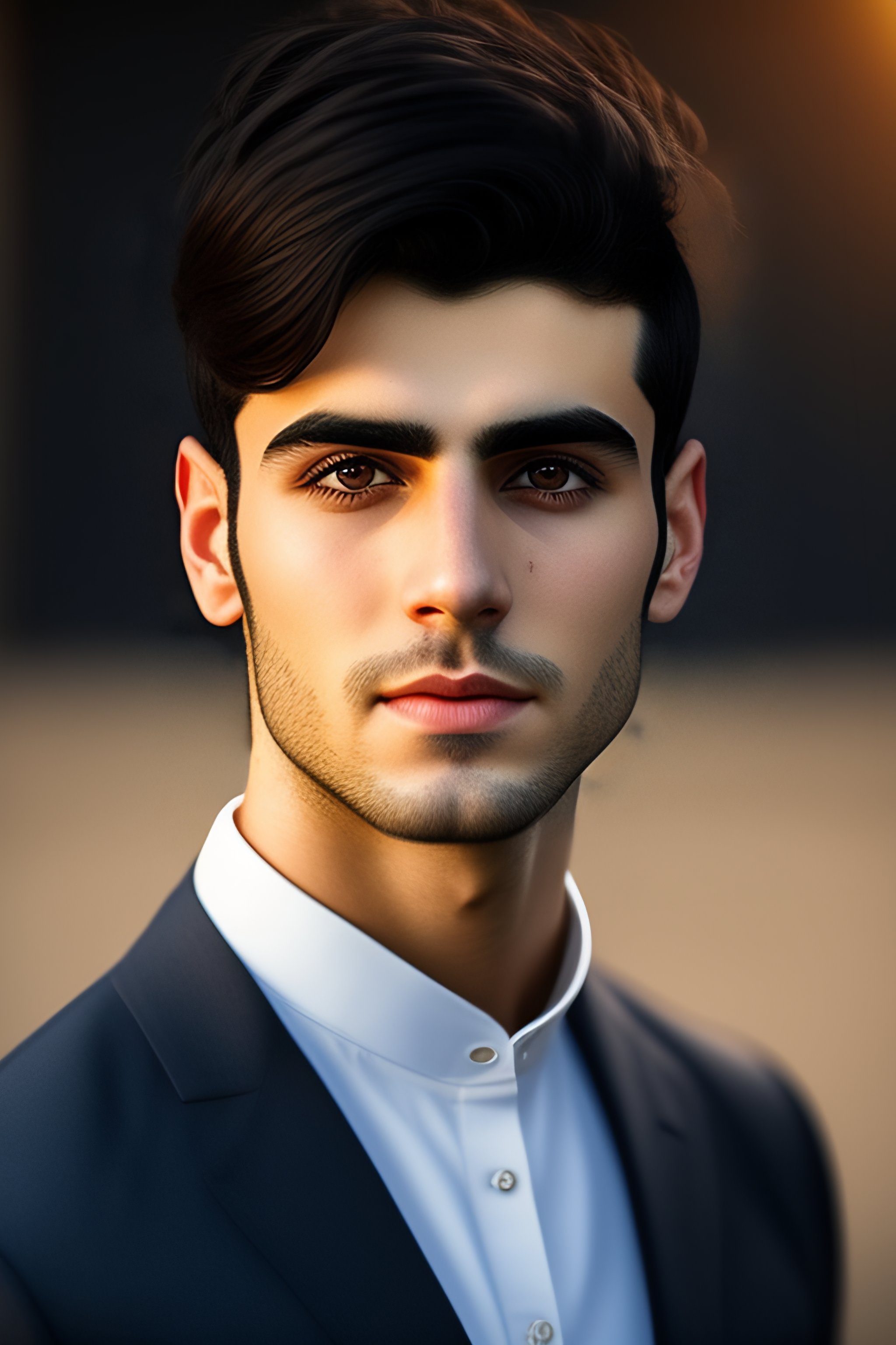 Lexica - Dark haired 25 years old young white turkish man has little ...