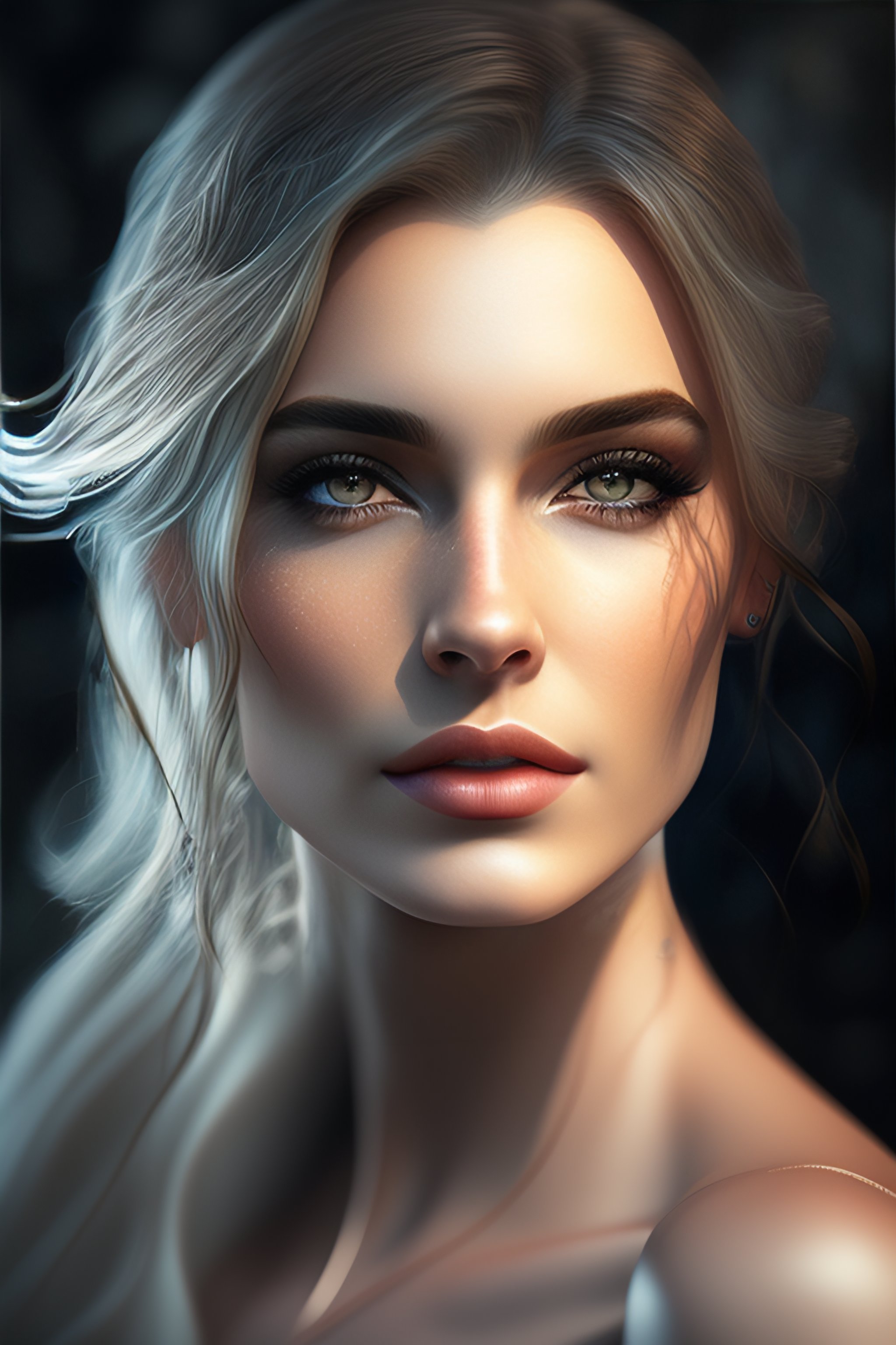 Lexica - Realistic gothic digital art portrait with water