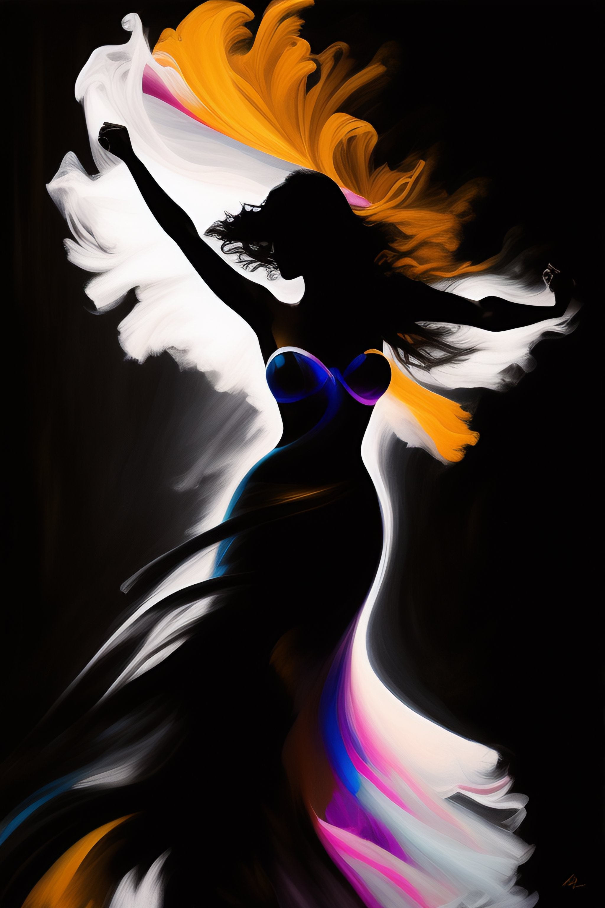 Lexica - Female latin dancer, super abstract painting, dancing in the ...