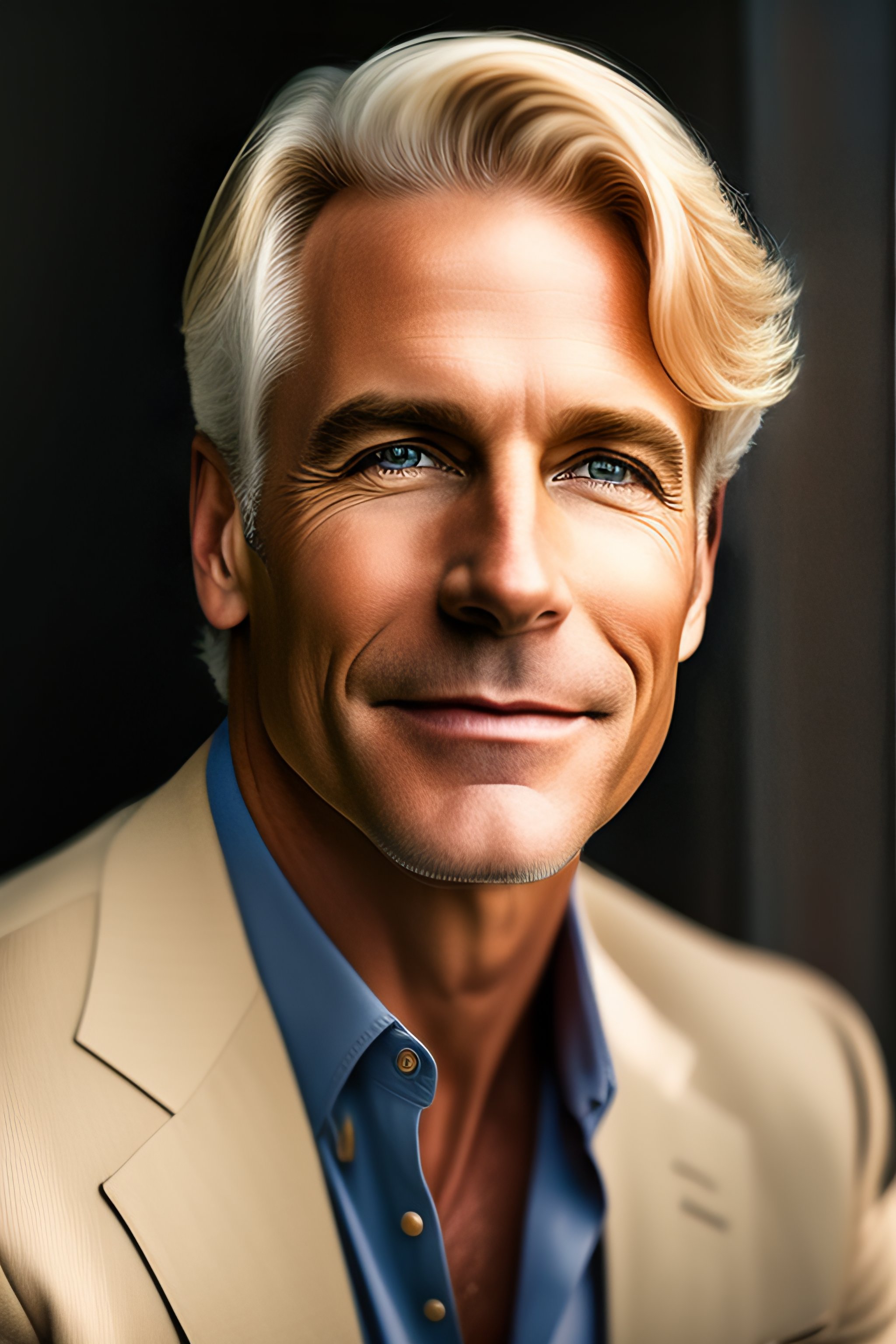 Lexica - Portrait of a blond, all american male writer over 50