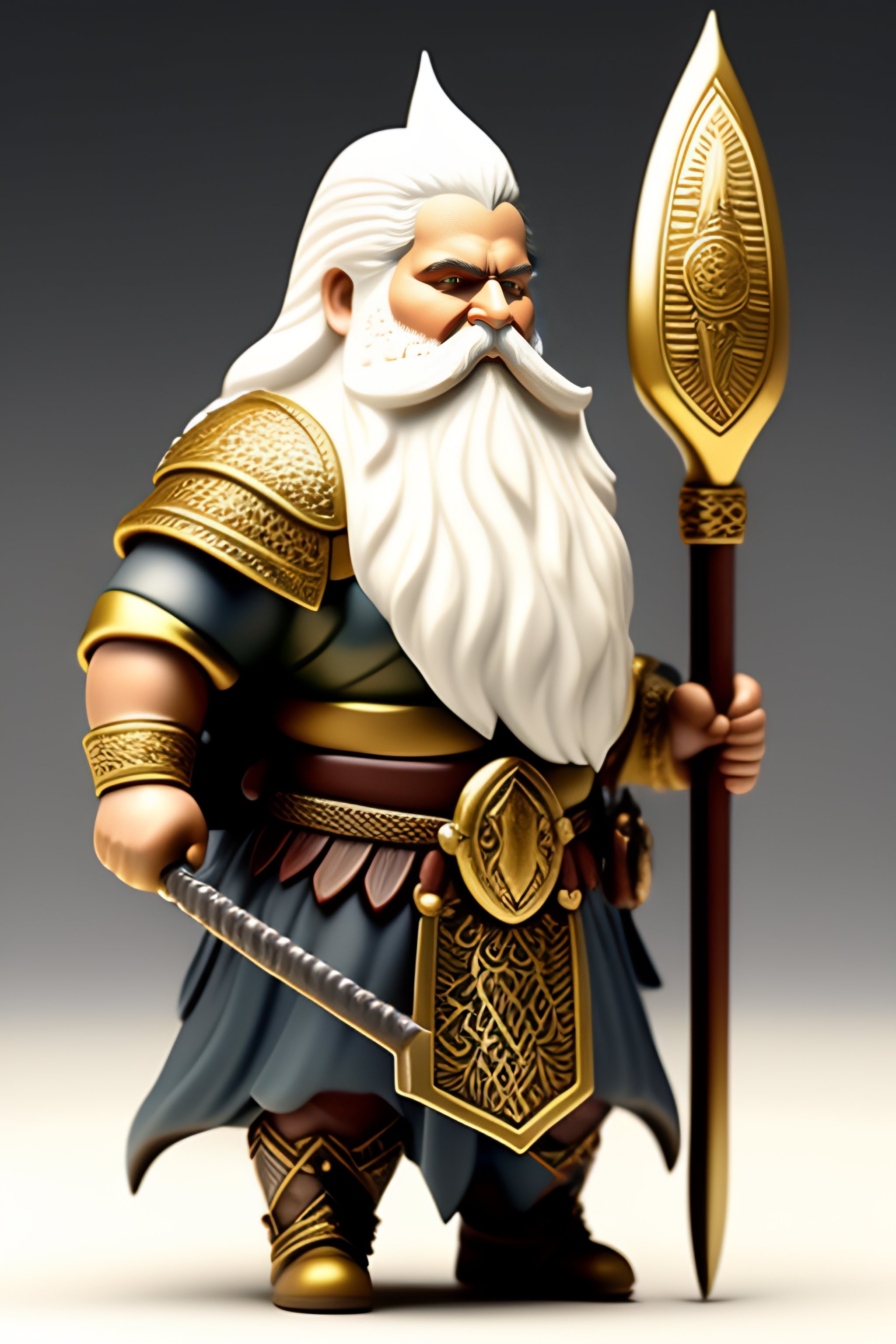 Lexica - An ancient dwarf in Viking times, with a horned helmet and a ...