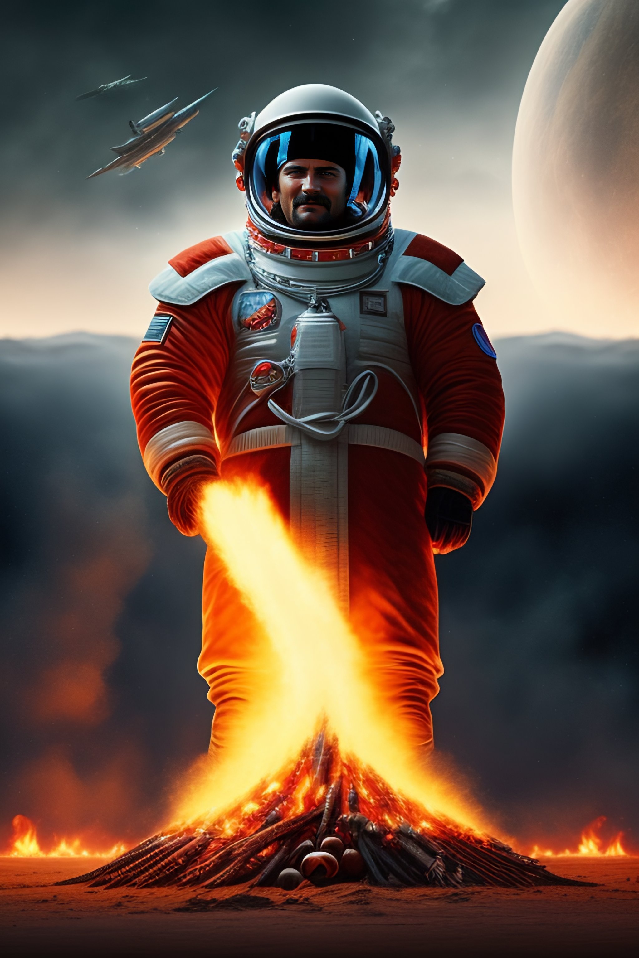 Lexica - Poor peasants burn a Soviet cosmonaut at the stake like a heretic