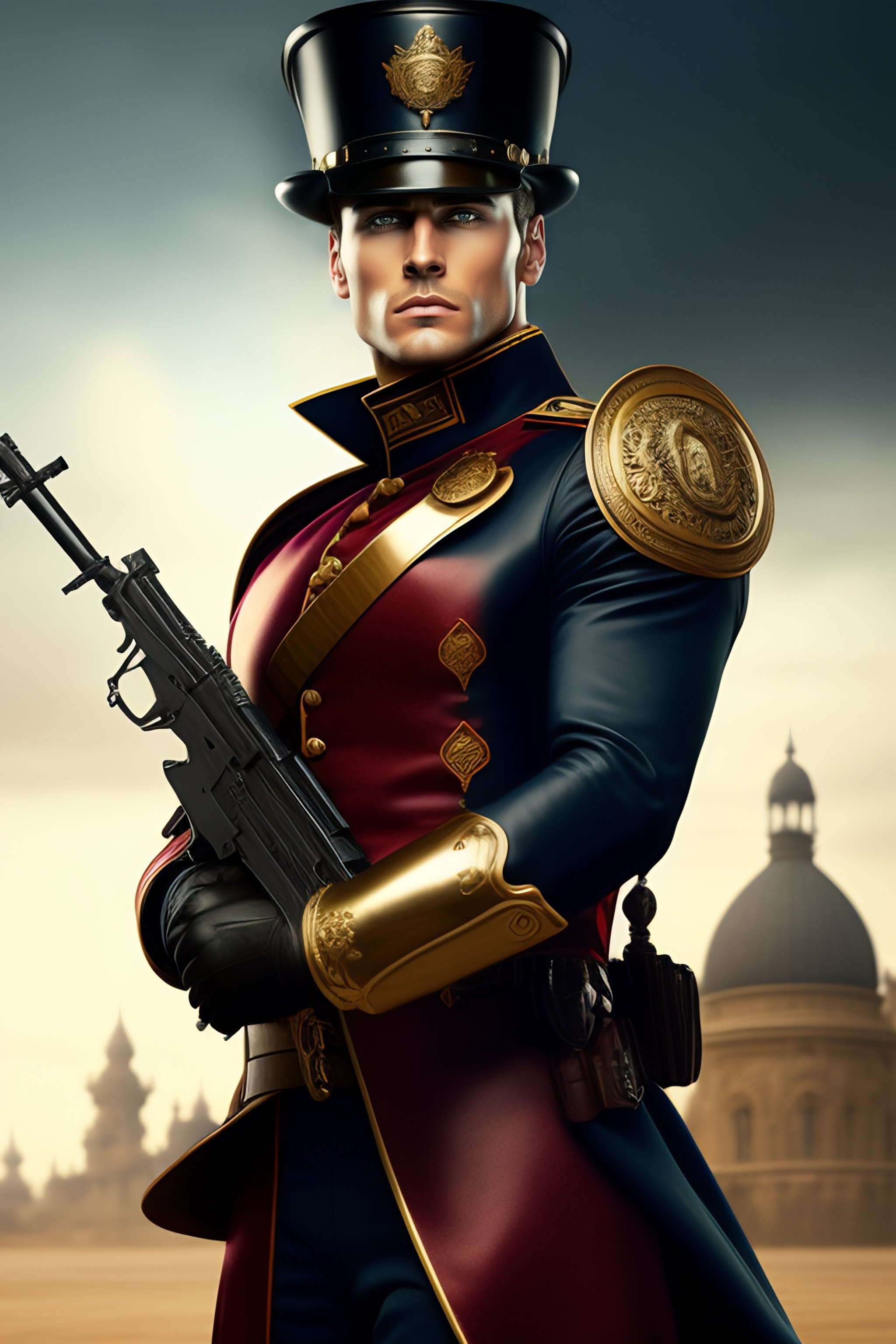 Lexica - Male fantasy soldier, with magic handgun. Victorian steampunk ...