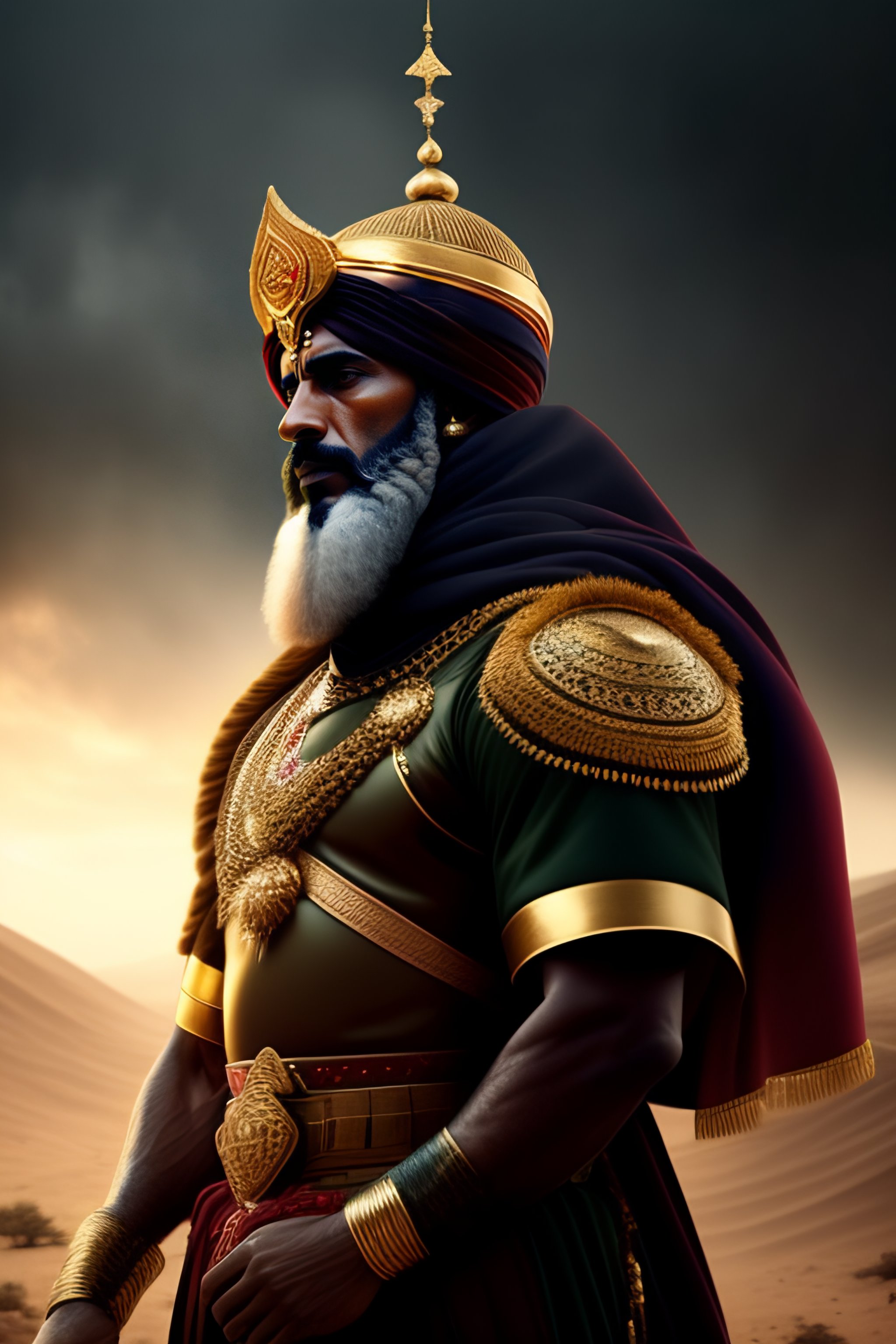 Lexica - Portrait of a Islamic war general, surreal, realism, CGI ...