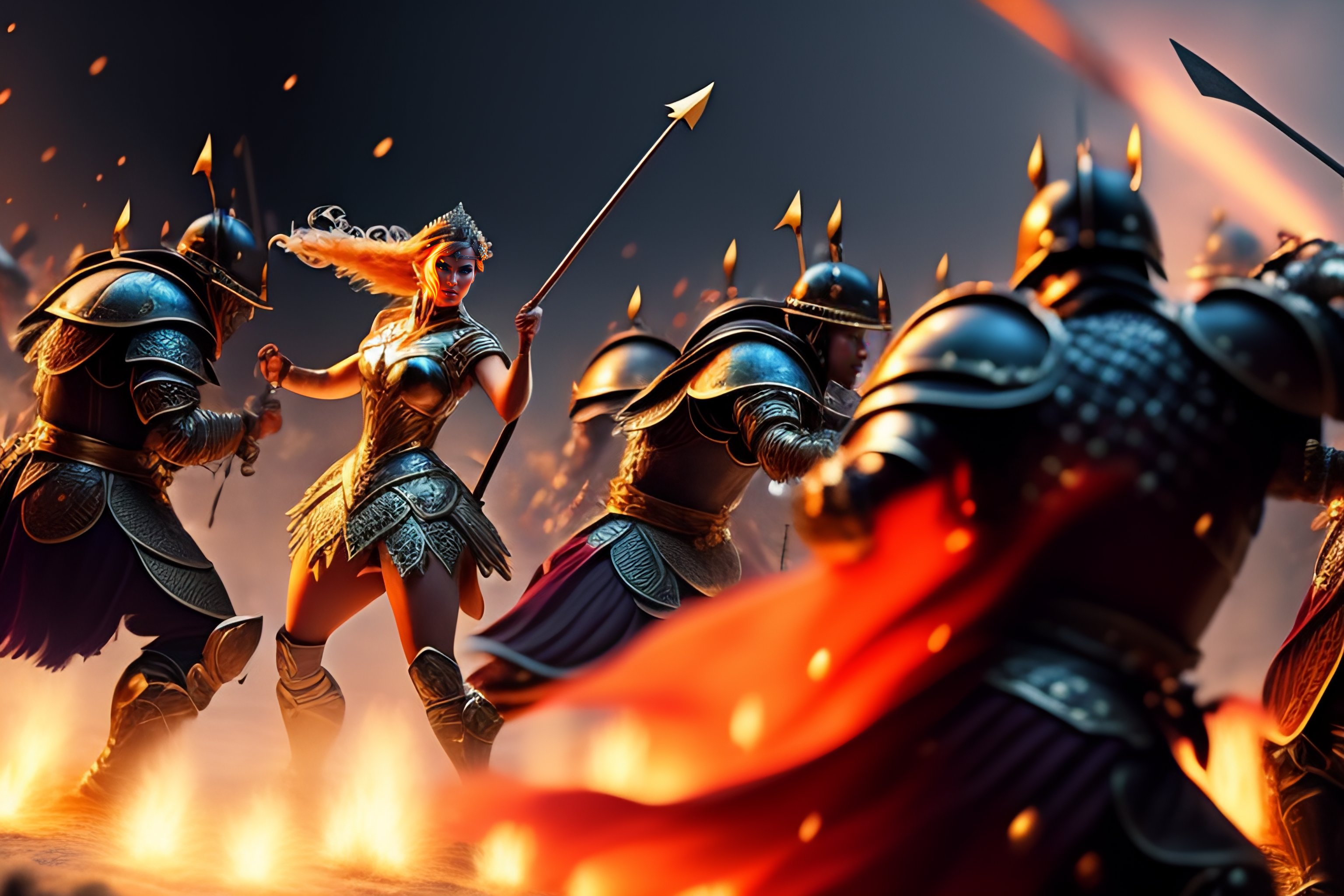 Lexica - A princess dancing in battle field, surrounded by armored ...