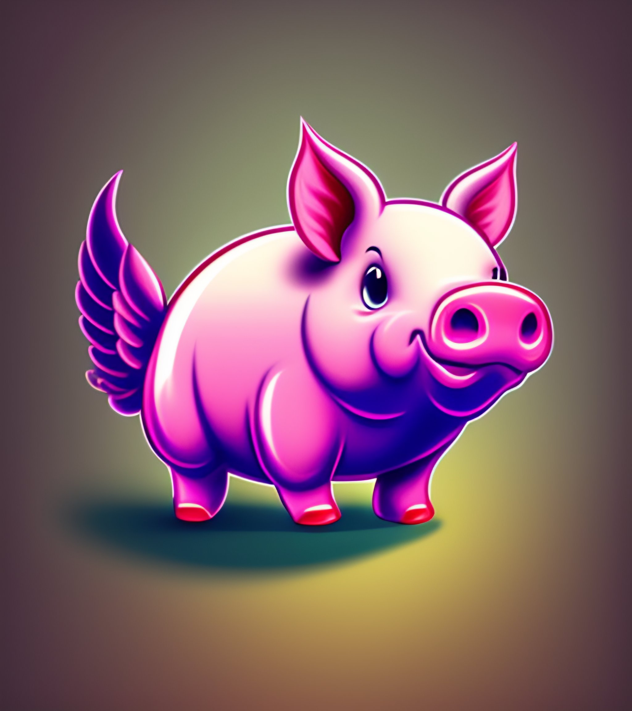 Lexica - Cute flying pig with wings, gambling at casino , cartoon logo ...