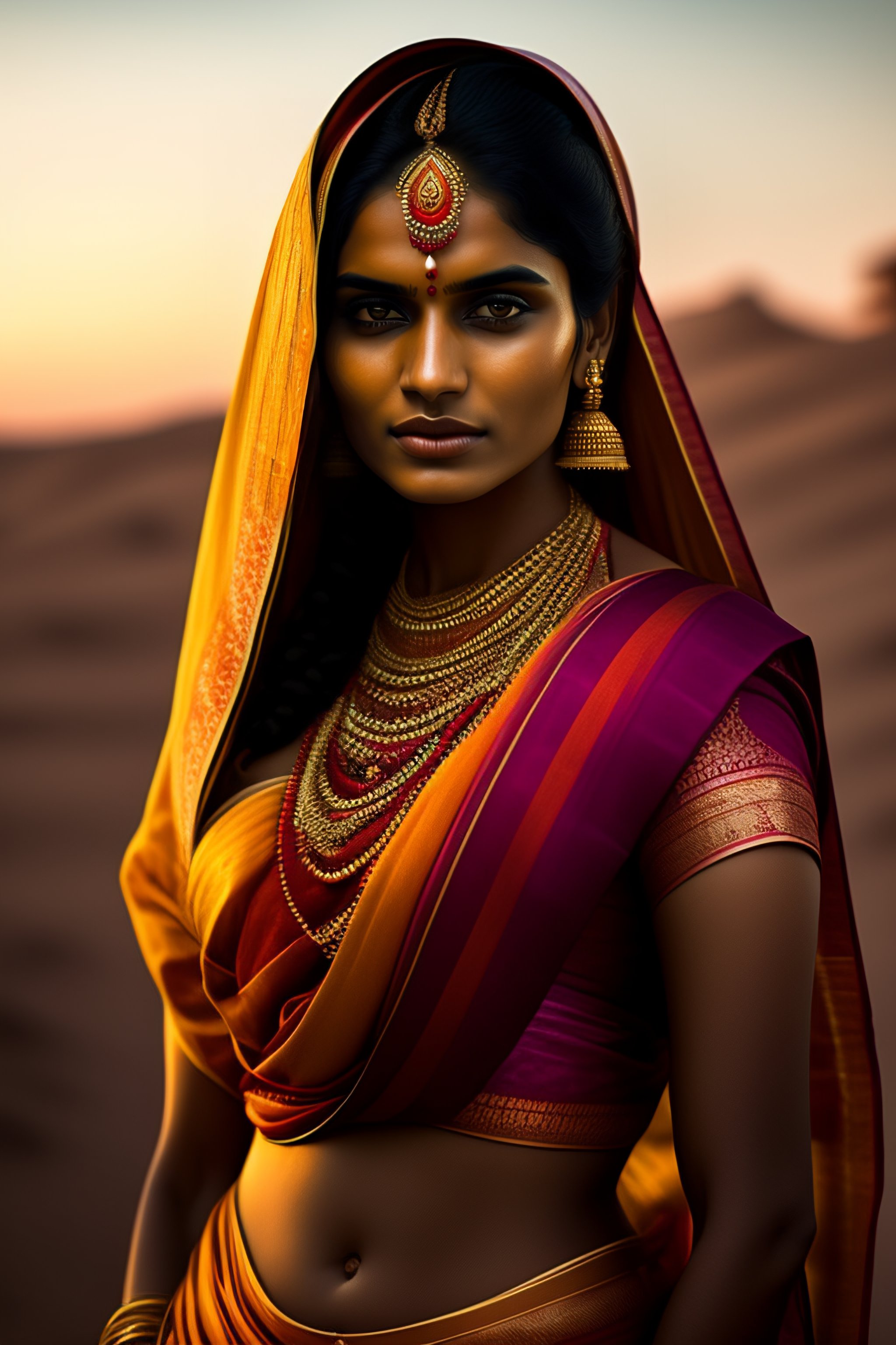 Lexica - Portrait of a young indian woman, light skin