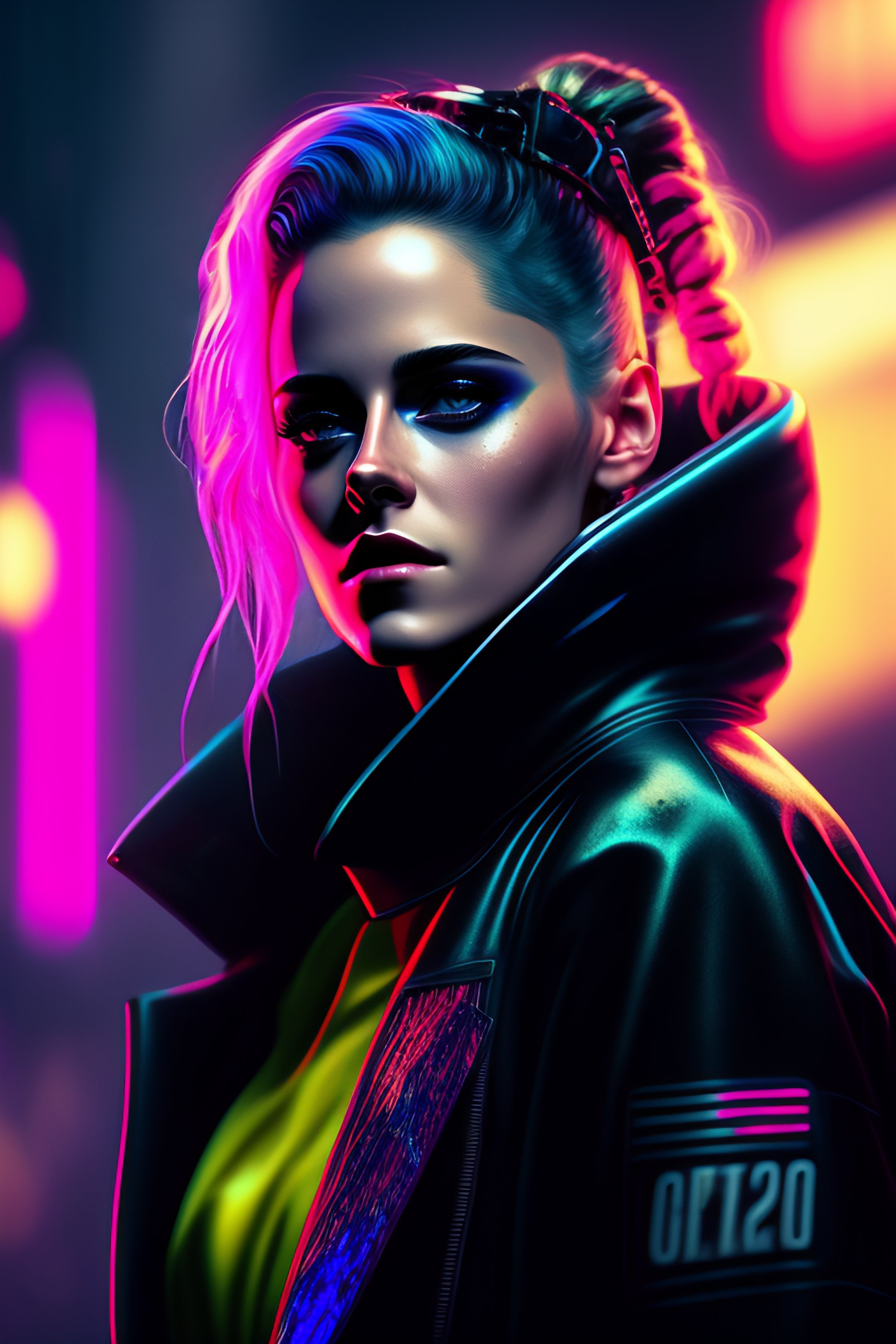 Lexica - Detailed film still of portrait neon operator lady kristen ...