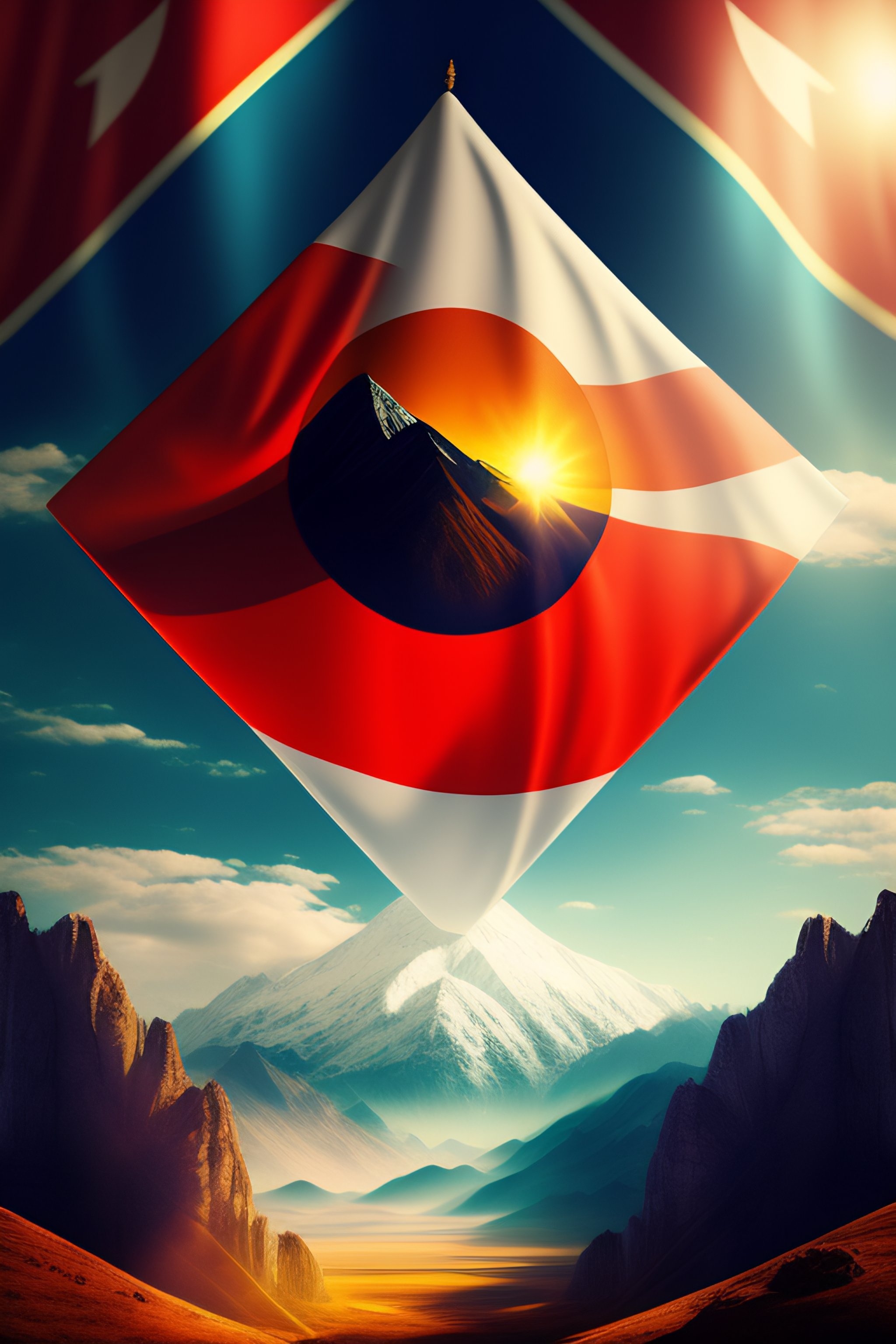 Lexica - Movie poster, Bishkek, year 2100, Kyrgyzstan flag waving on ...