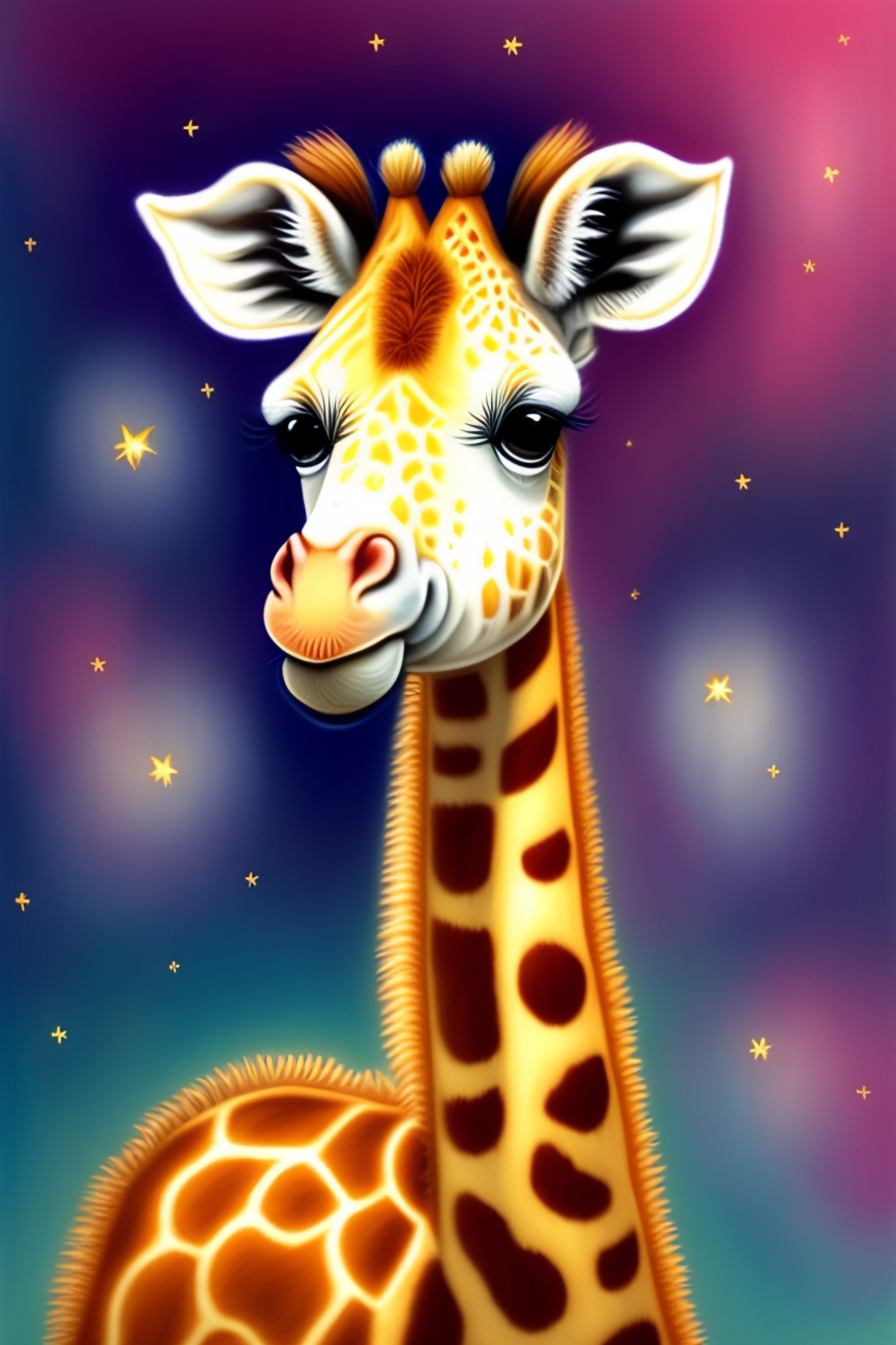 Lexica - Cute fluffy giraffe drawing,fantasy, illustration, super cute ...