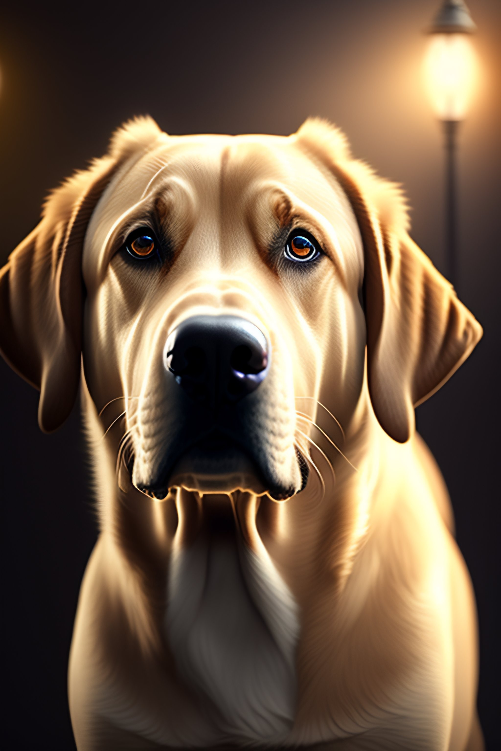 Lexica - Golden labrador, key lighting, soft lights, foggy, by steve ...