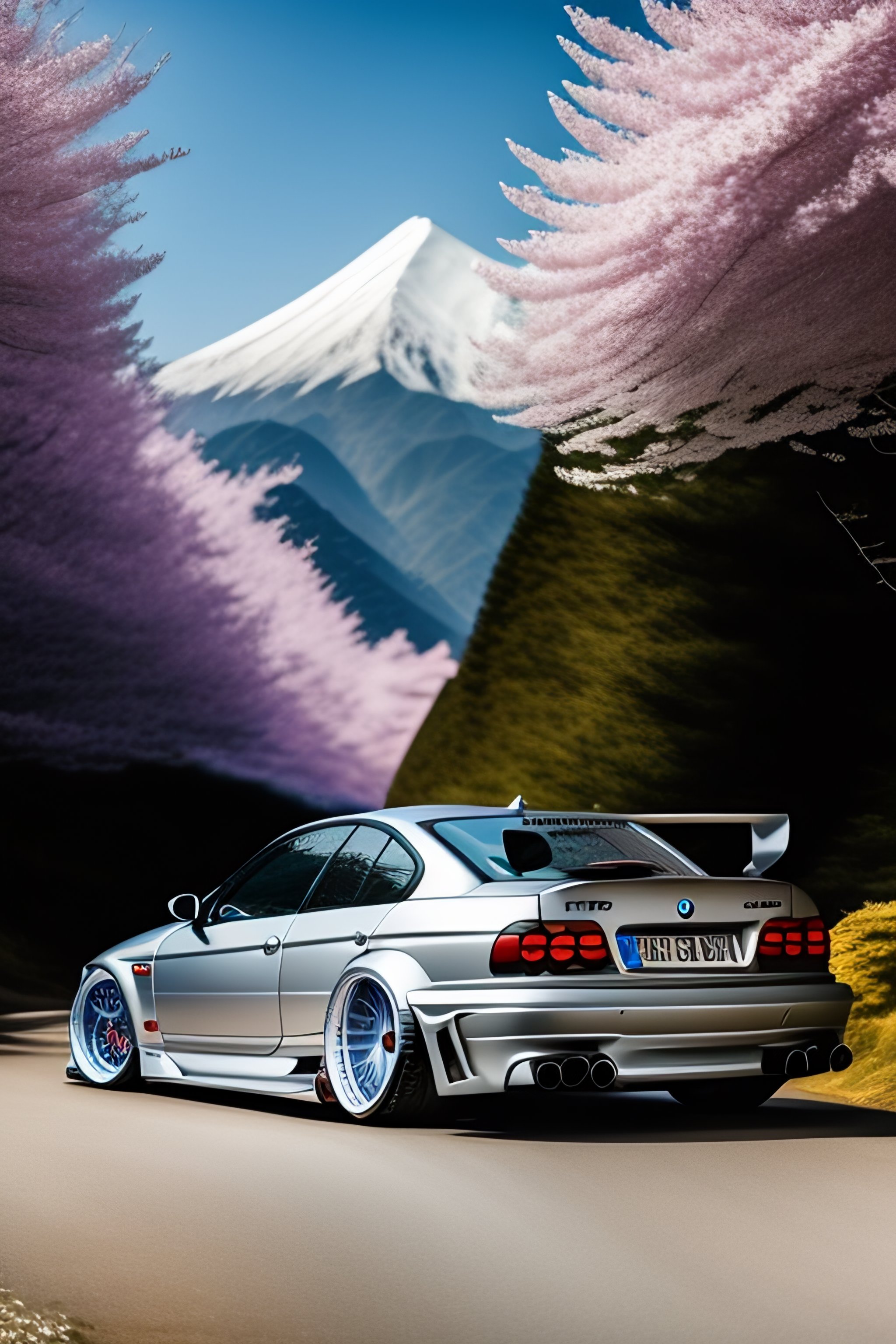Lexica - Silver e46 bmw drifting in the Japanese mountains, cherry ...