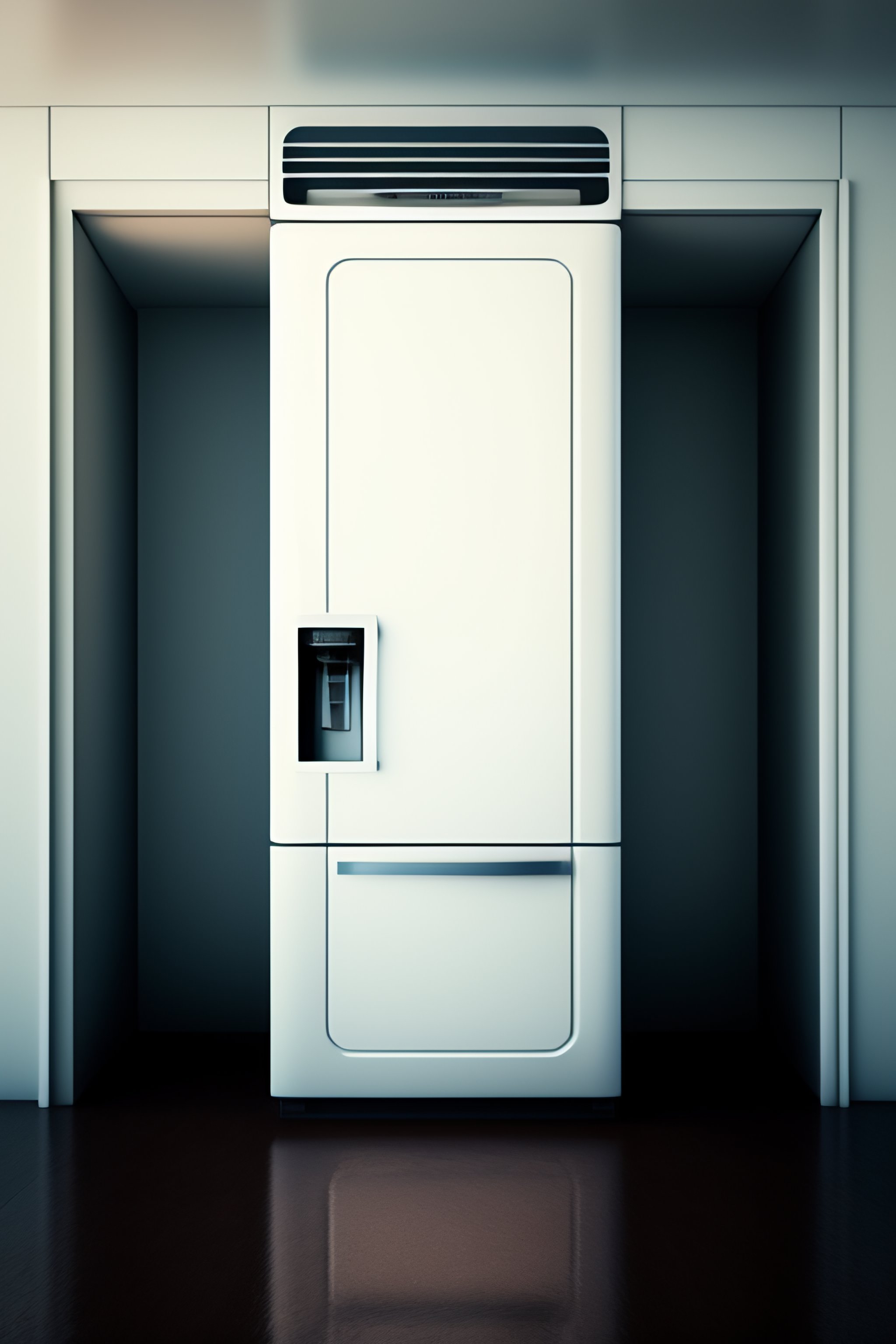 Lexica - Portrait of an inside empty refrigerator, minimalist, retro ...