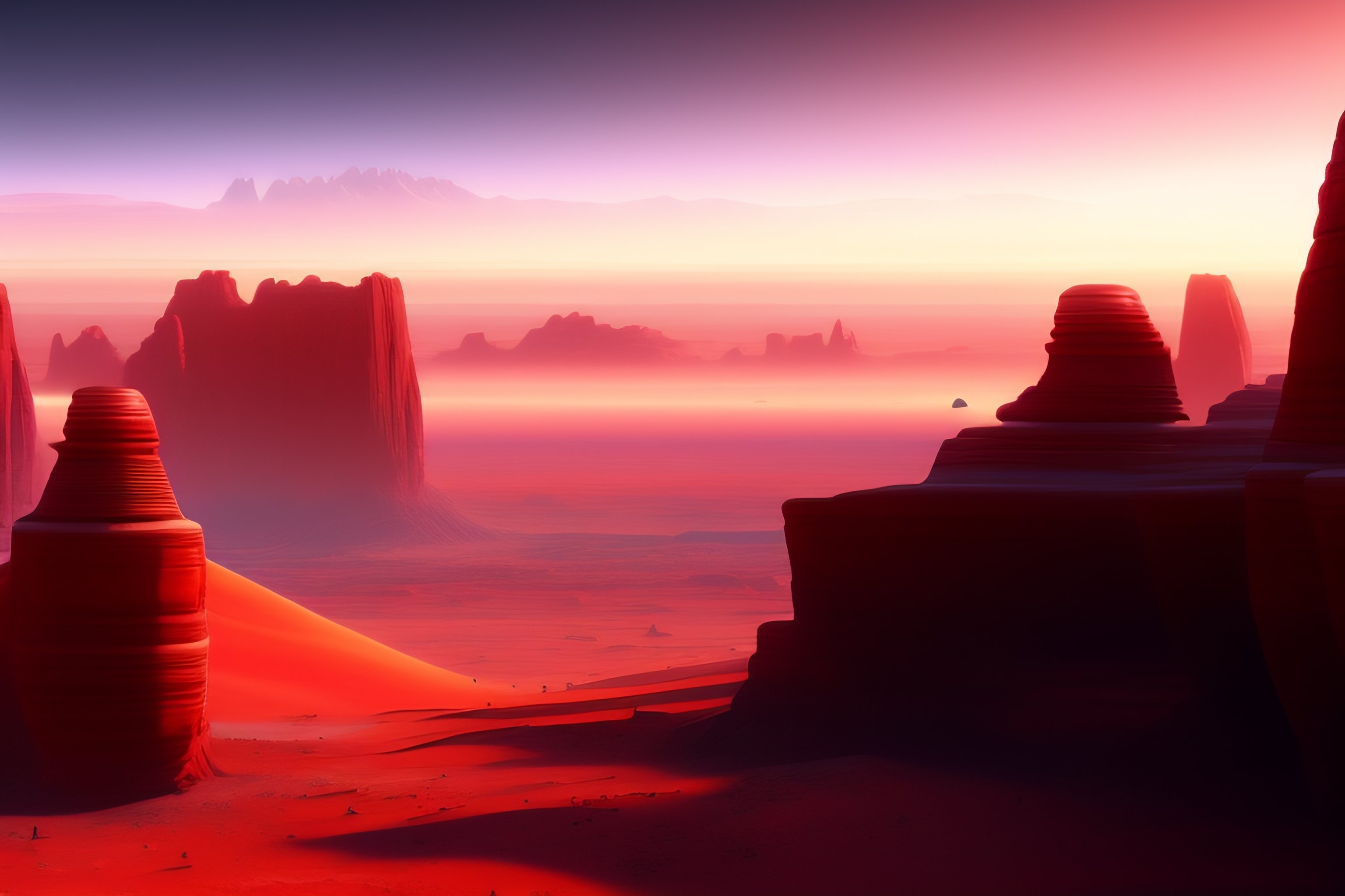 Lexica - Futuristic red environment city enclosed within a glass dome ...