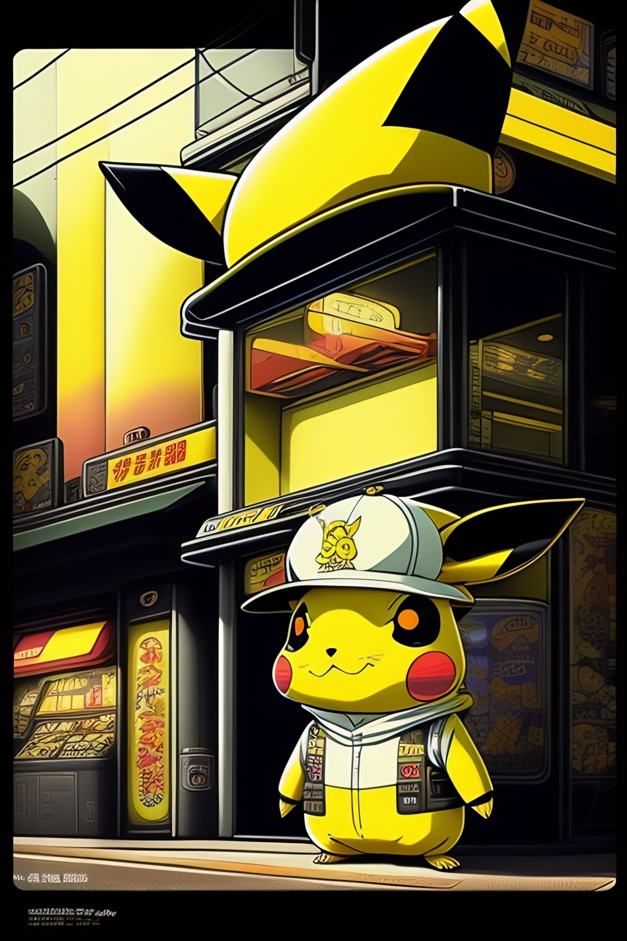 Lexica - Stylish Pikachu in the style of 90's vintage anime, surrealism ...