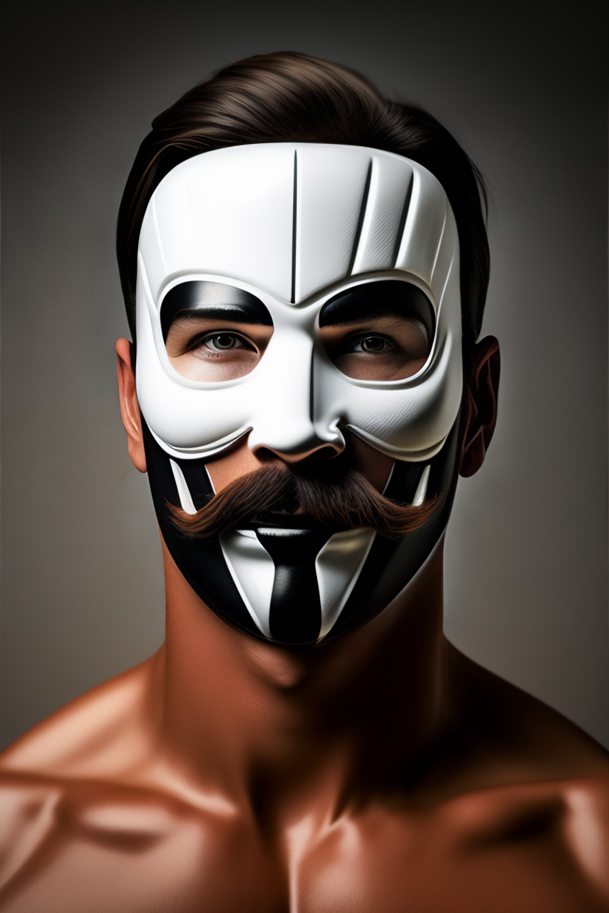 Lexica - Photo that generates fear of man with anonymous mask