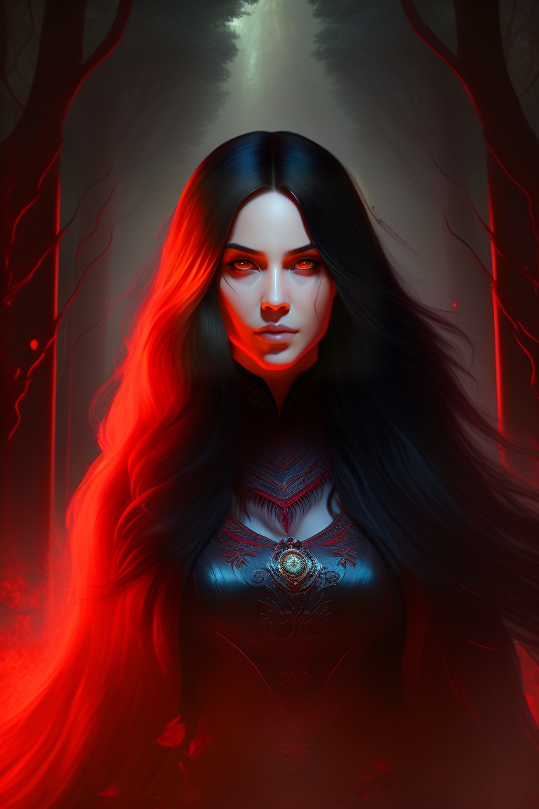 Lexica - Muma padurii has a dark aura around her, the woman has long ...