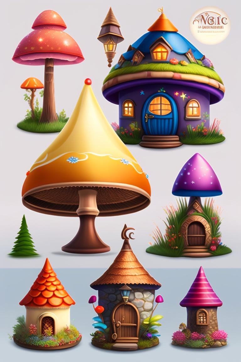 Mushroom House Clip Art
