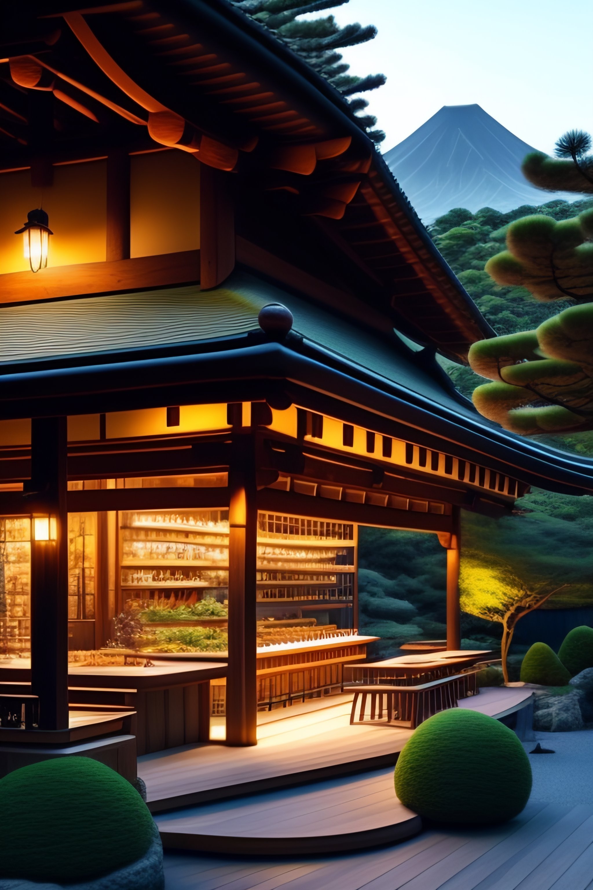 Lexica - Japan, terrace, food, desert, Teahouse plant Eating and ...