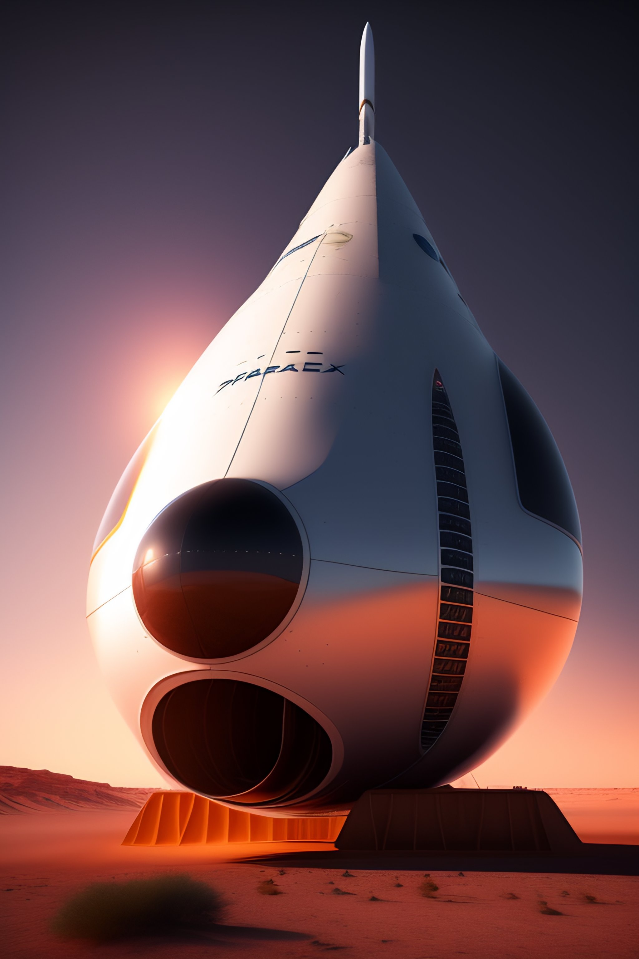 Lexica - 50mm Photograph of SpaceX starship designed by SpaceX landed ...