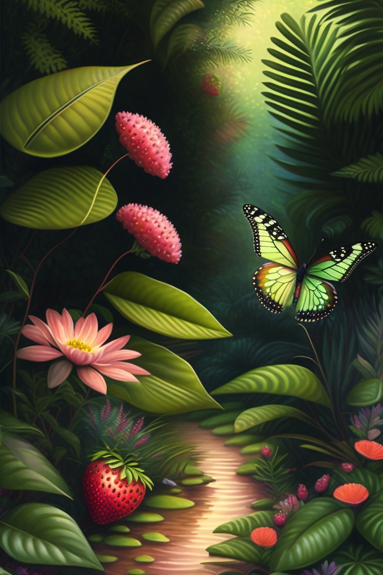 Lexica - Magic trippy strawberry jewel encrusted spiked flowers and ...