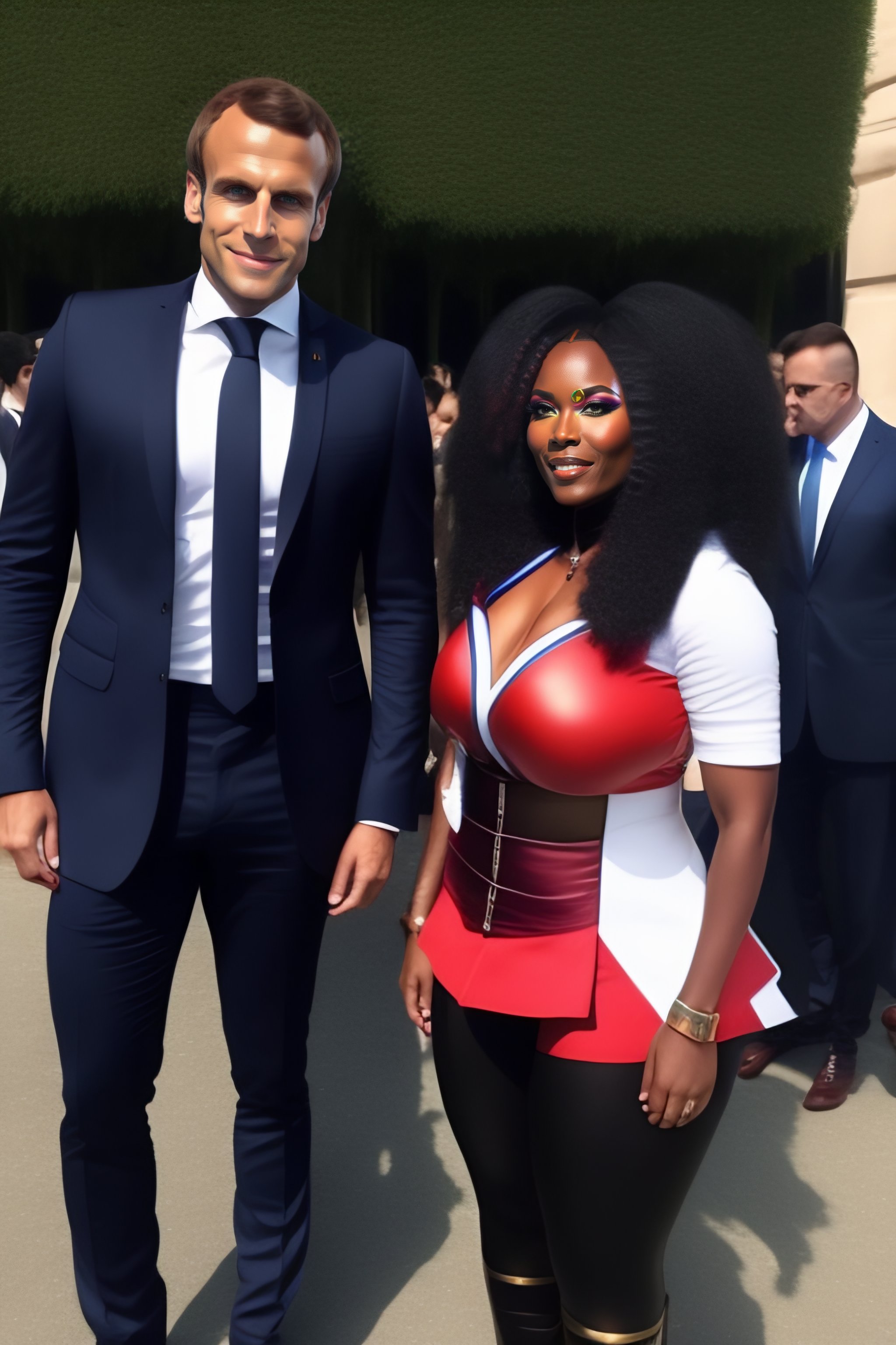 Lexica - Macron with cosplay Illaoi league of legends character