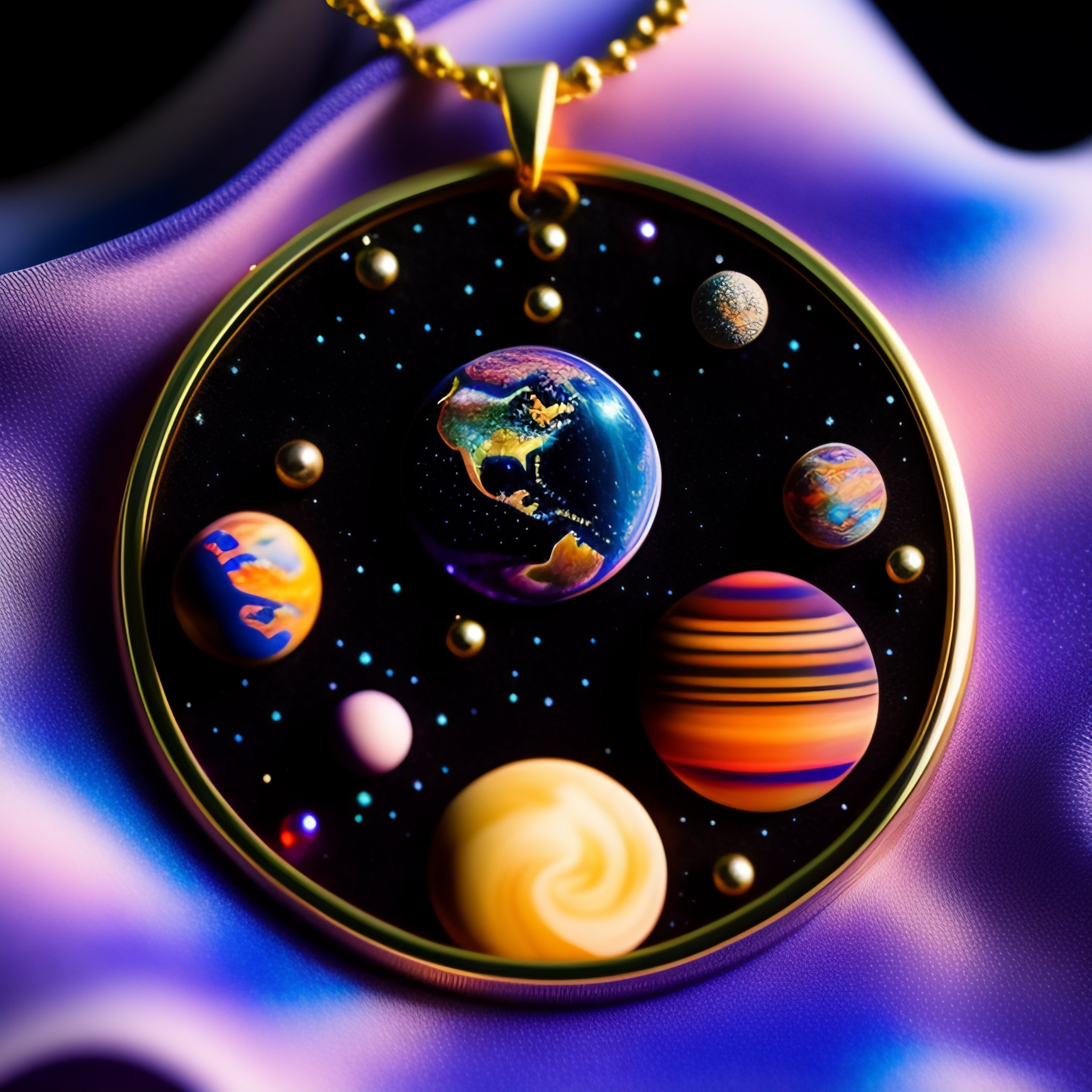 Lexica - Wlop style, cosmic fabric necklace, and a pendant made of ...