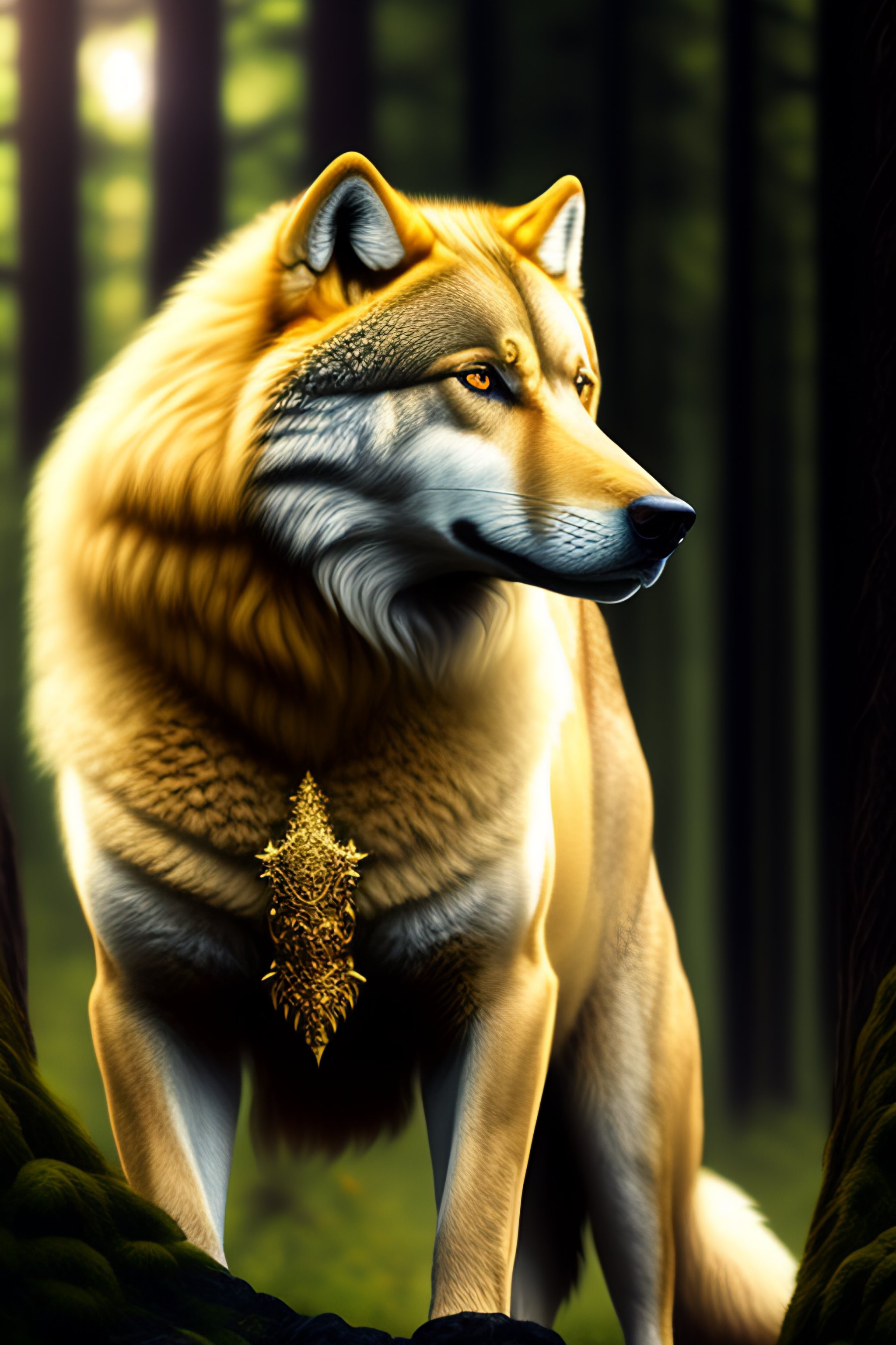 Golden Colored Wolf
