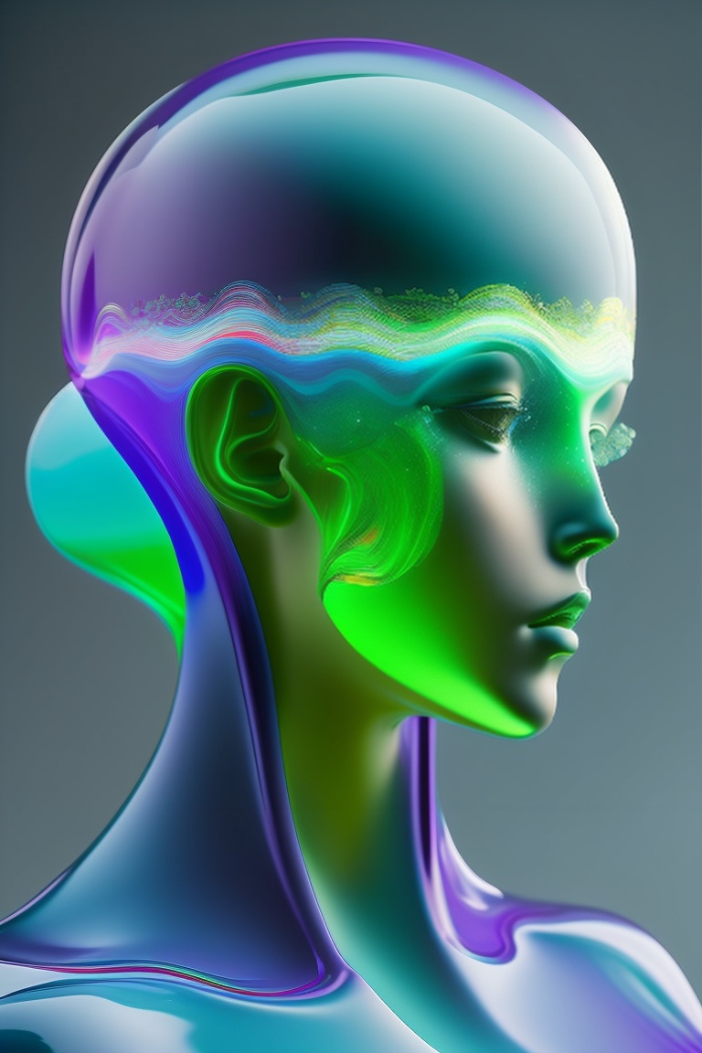 Lexica - Create an abtract jelly human form with closure head with ...