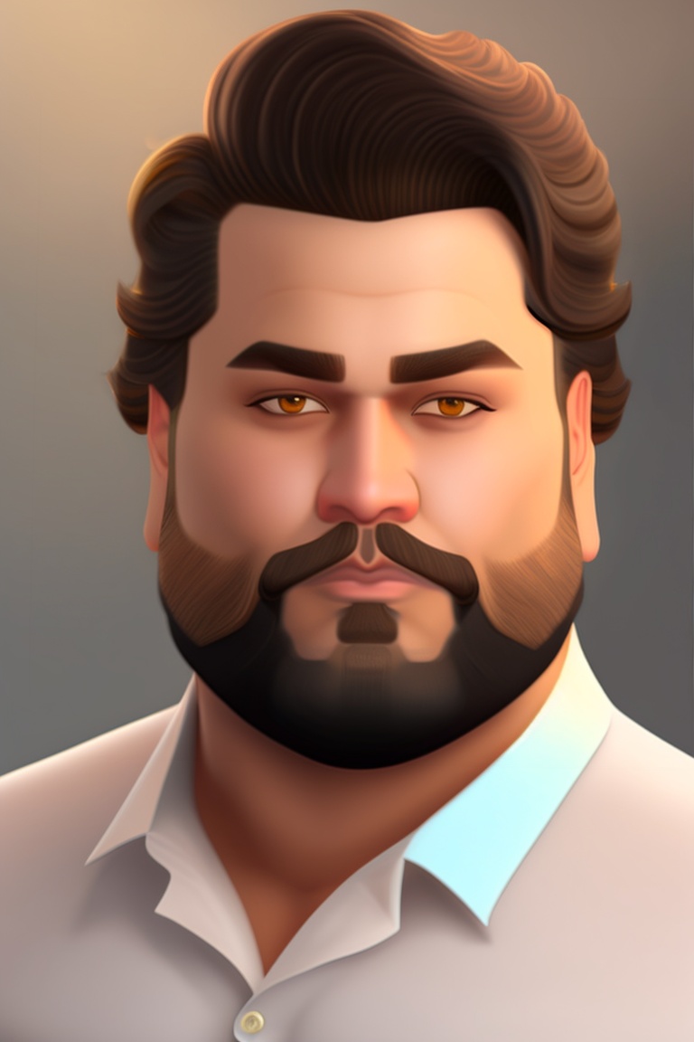 Lexica - Fat man, short black hair, round face, short guy, straight ...