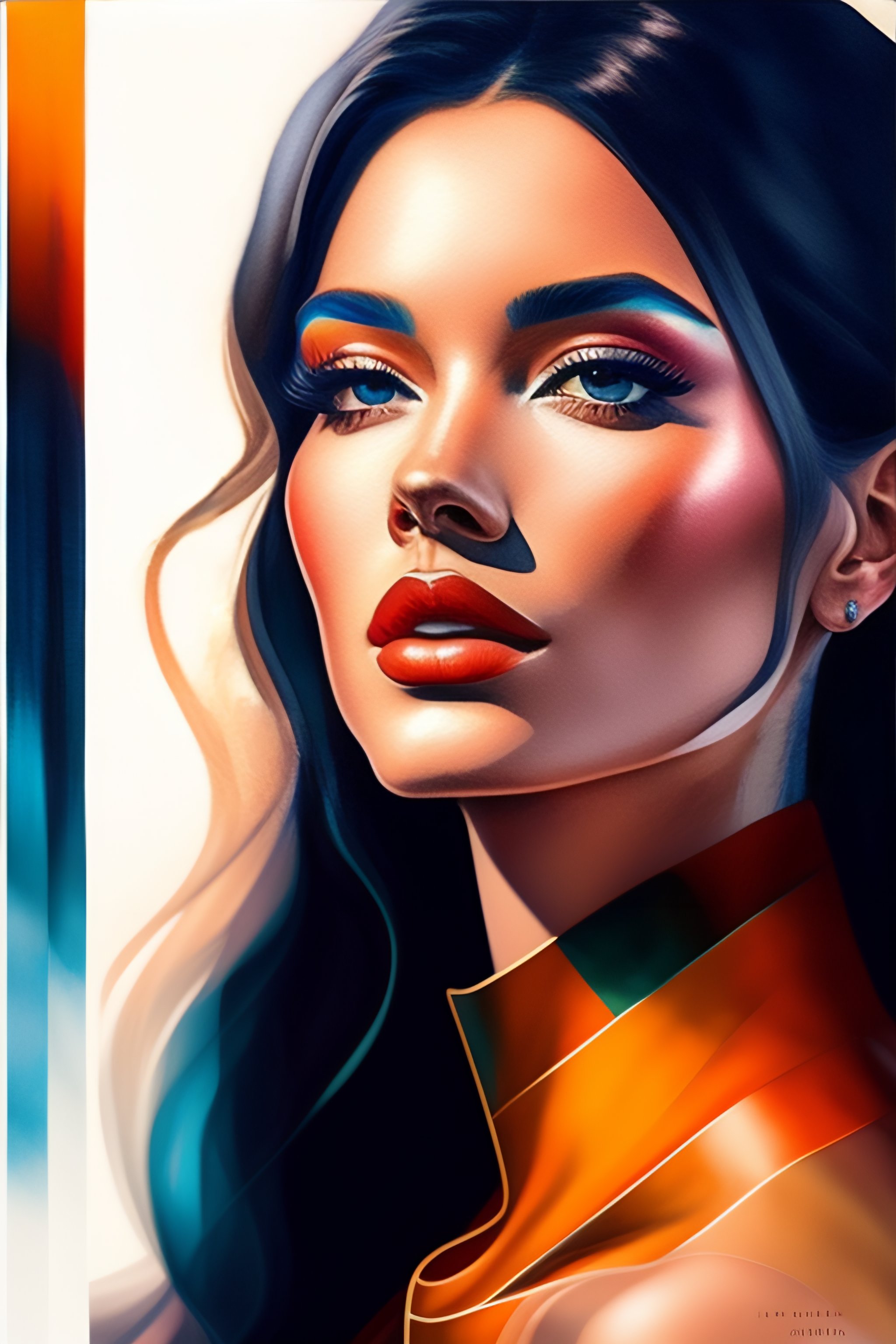 Lexica - A high detailed painting of a portrait of a woman Fine Art, watercolor, liks Andy ...