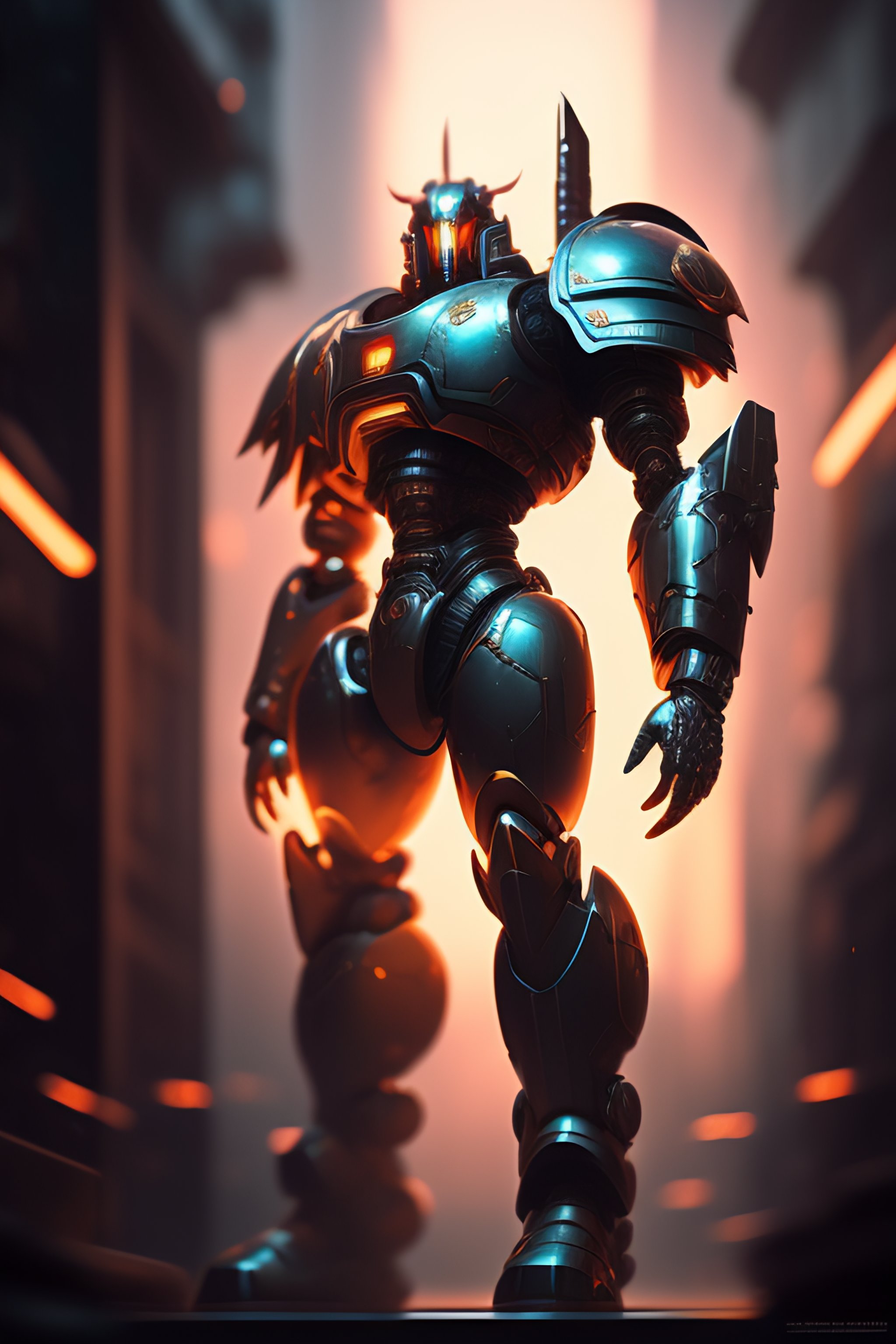 Lexica - Male Cyborg, warhammer 40k, full body shot, Horror, One Robot ...