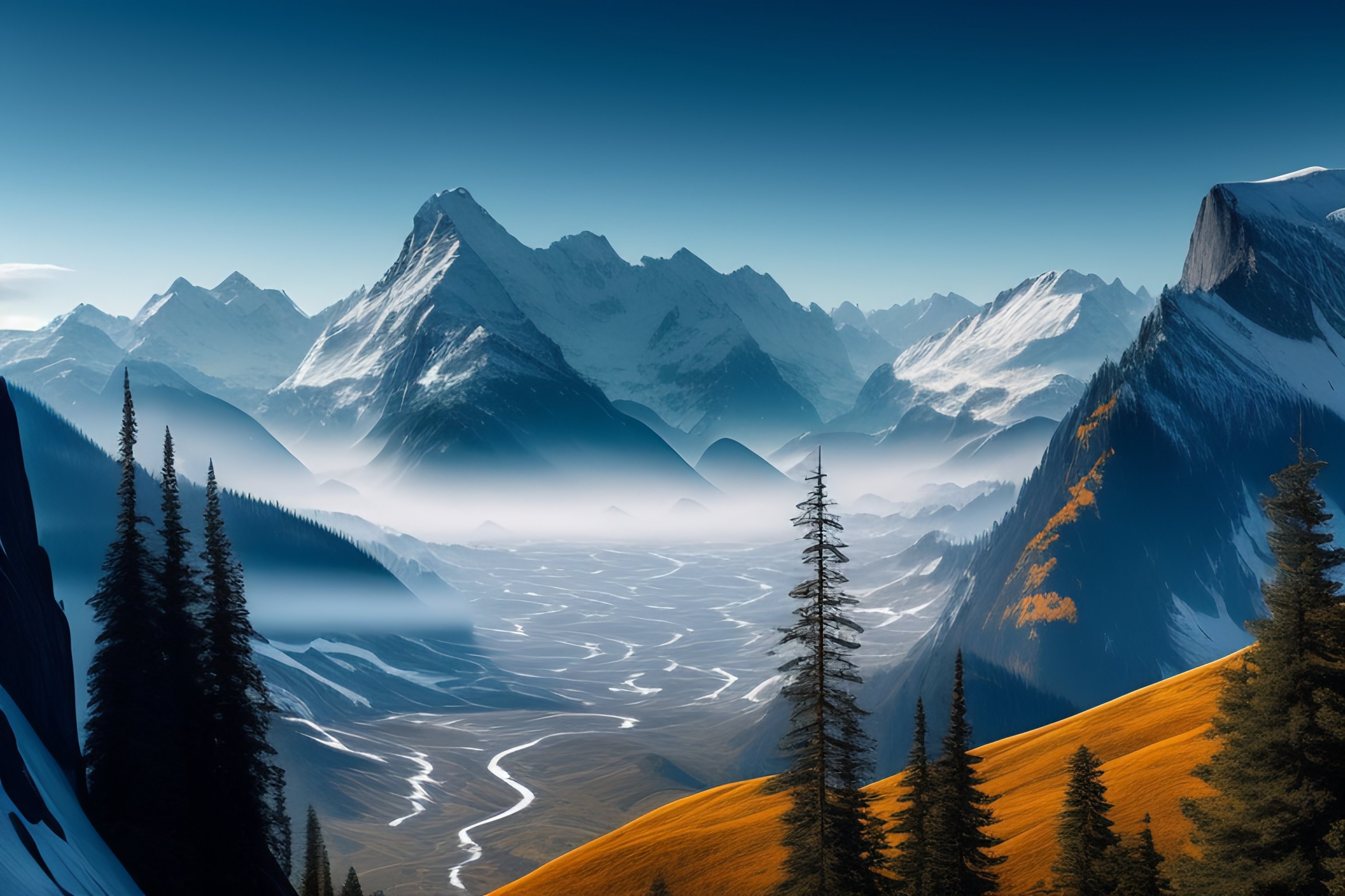 Lexica - A beautiful and highly detailed matte painting of the cascade ...