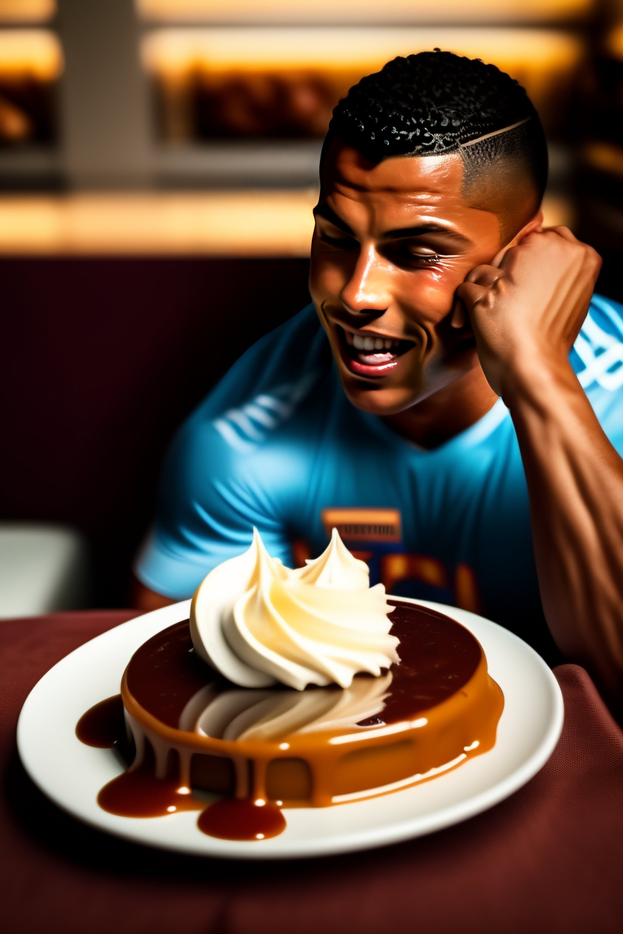 Lexica - Ronaldo crying in dessert