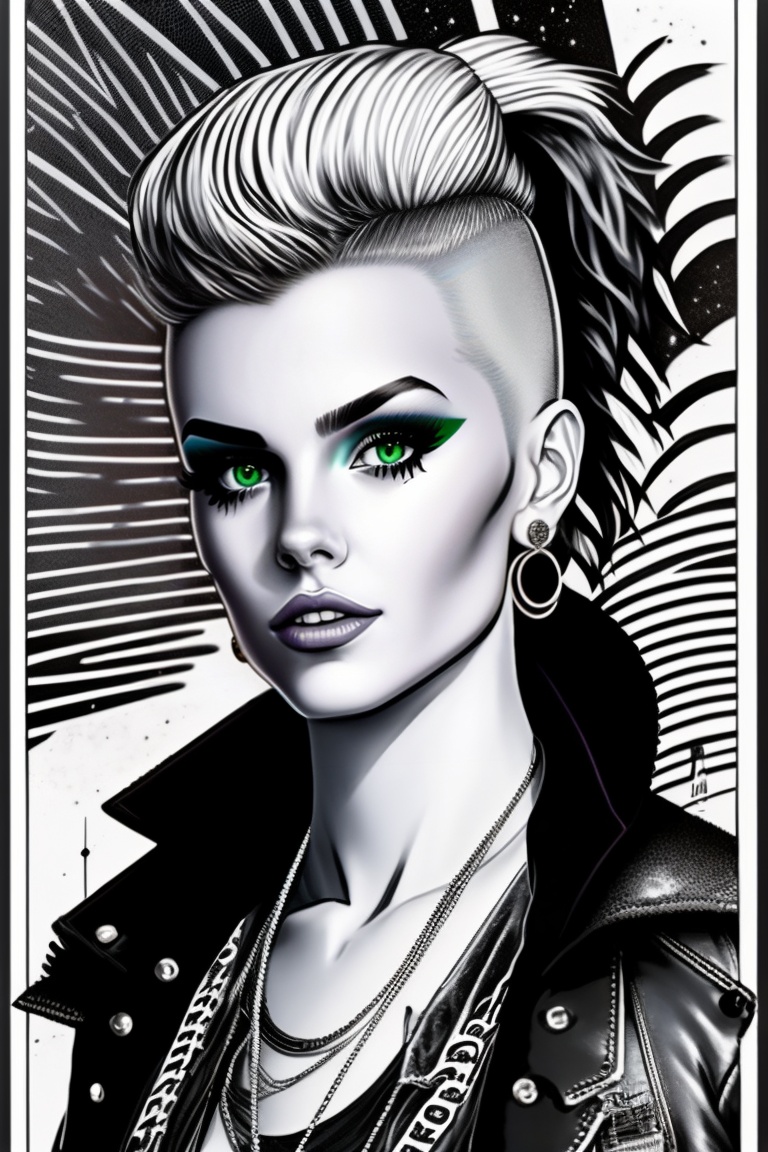 Lexica - 1990;s UK punk Mohican roller derby skater girl gritty pop art ...