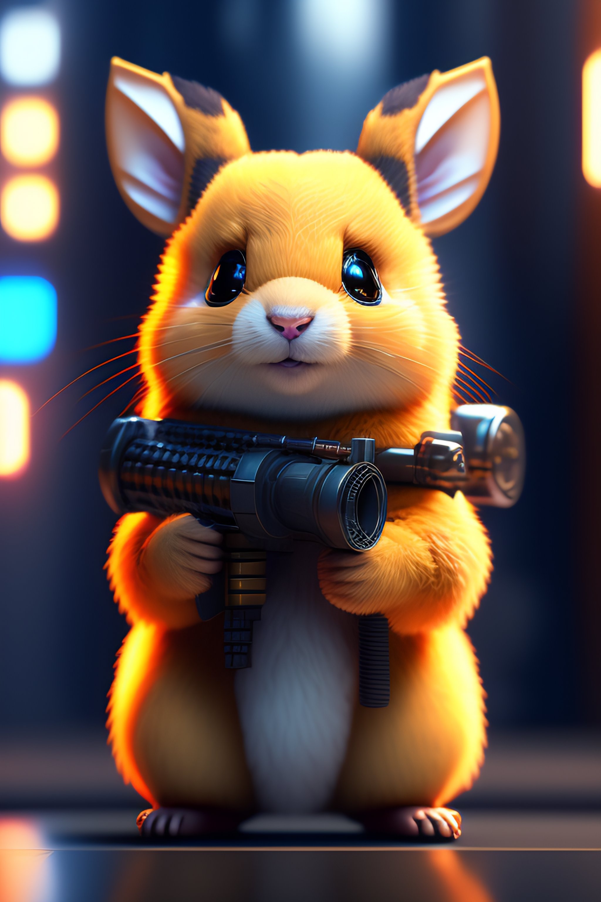 Lexica - High quality 3 d render very cute fluffy cyborg!! rat with ...
