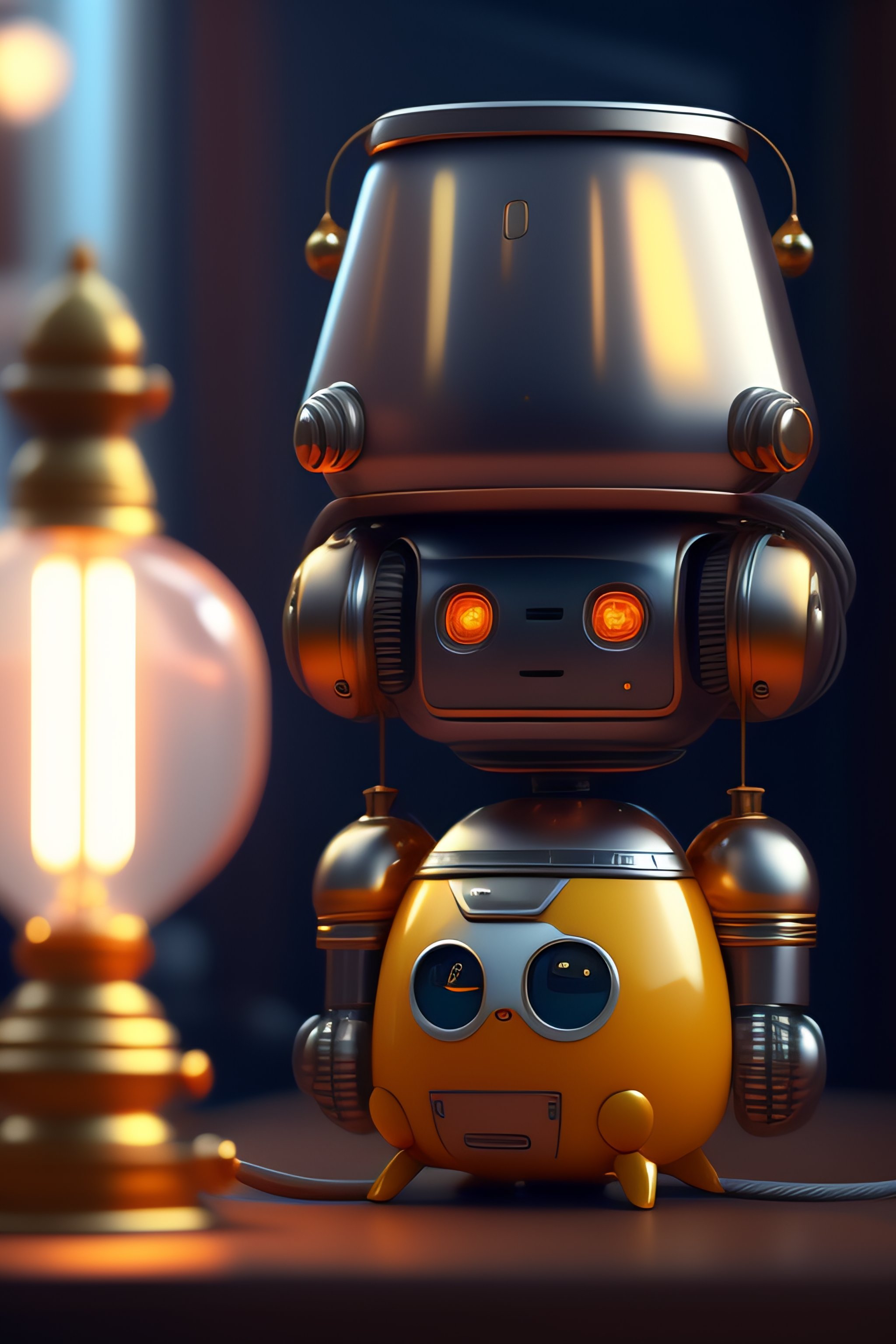 Lexica - Electronik robot and ofice ,unreal engine, cozy indoor ...