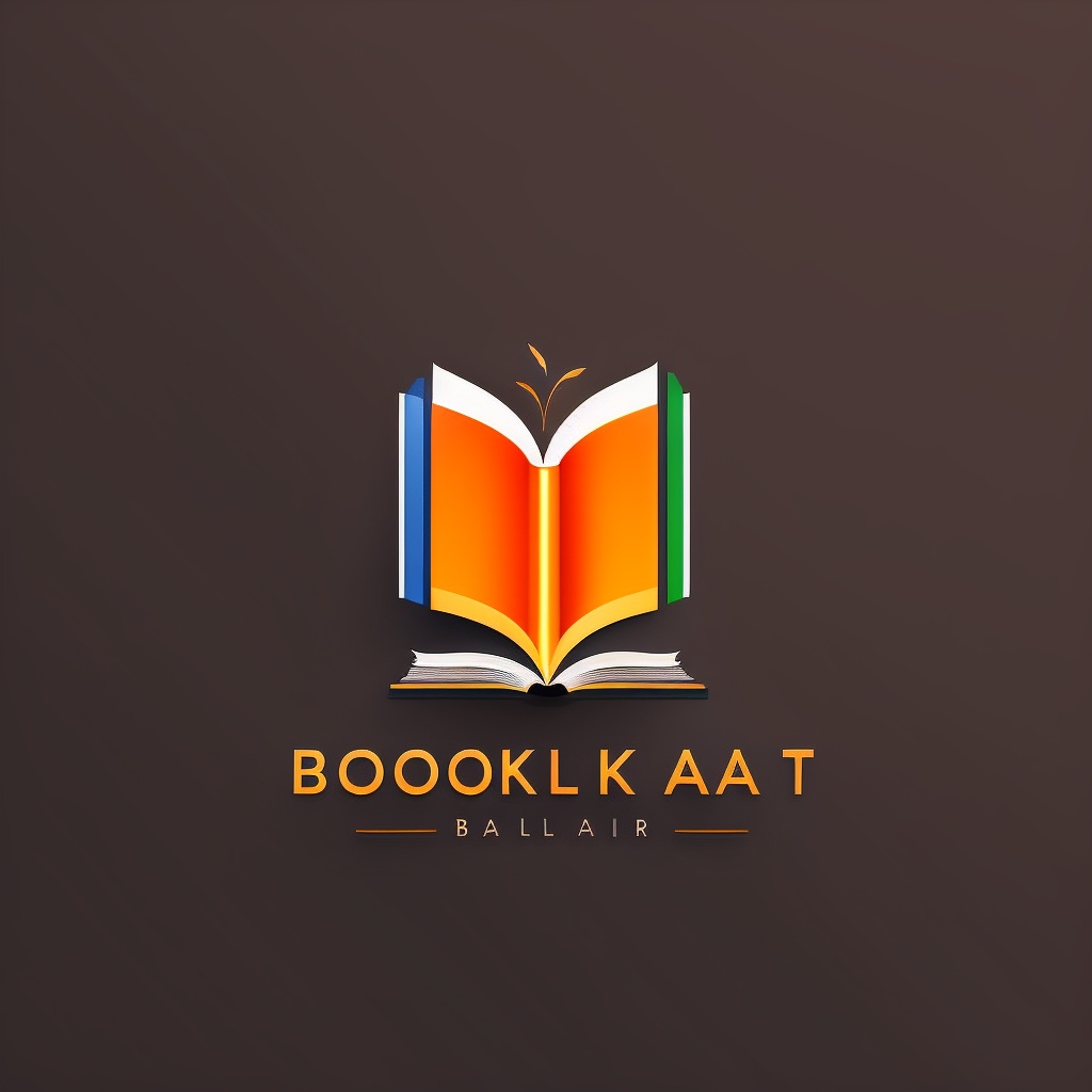 Lexica - A logo of book, with letter "Booklat", white background