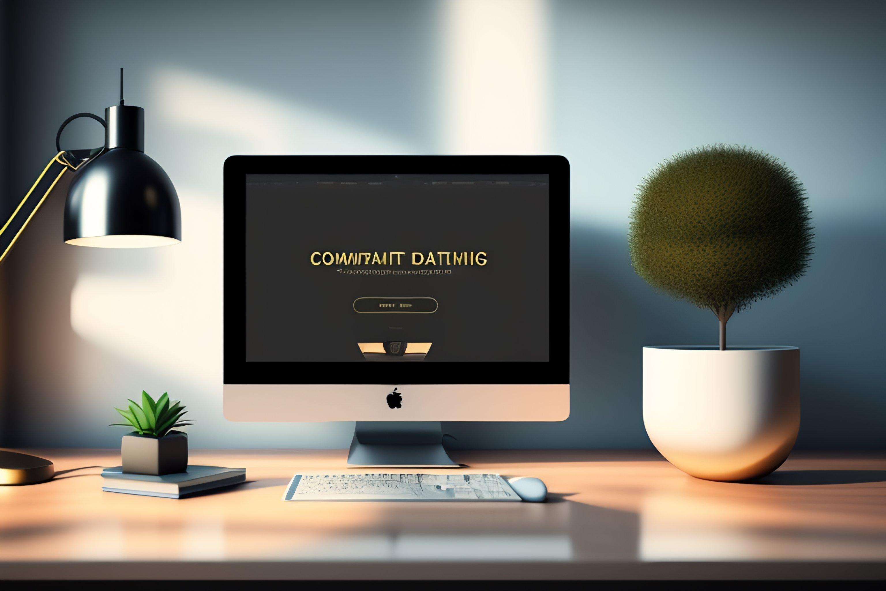 Lexica - Computer, code, desk decoration, person, plant