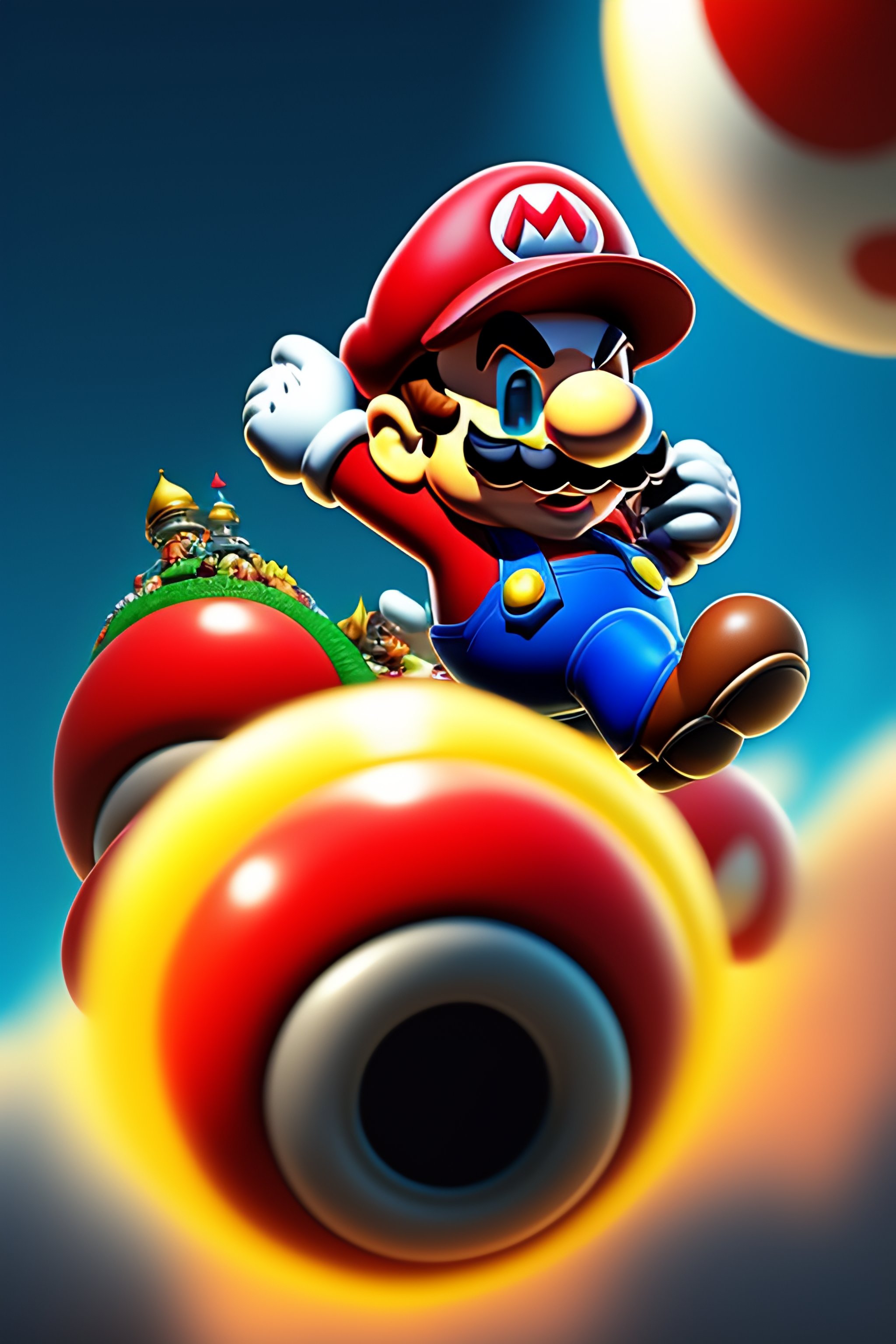 Lexica - Mario escaping from Bowser castle