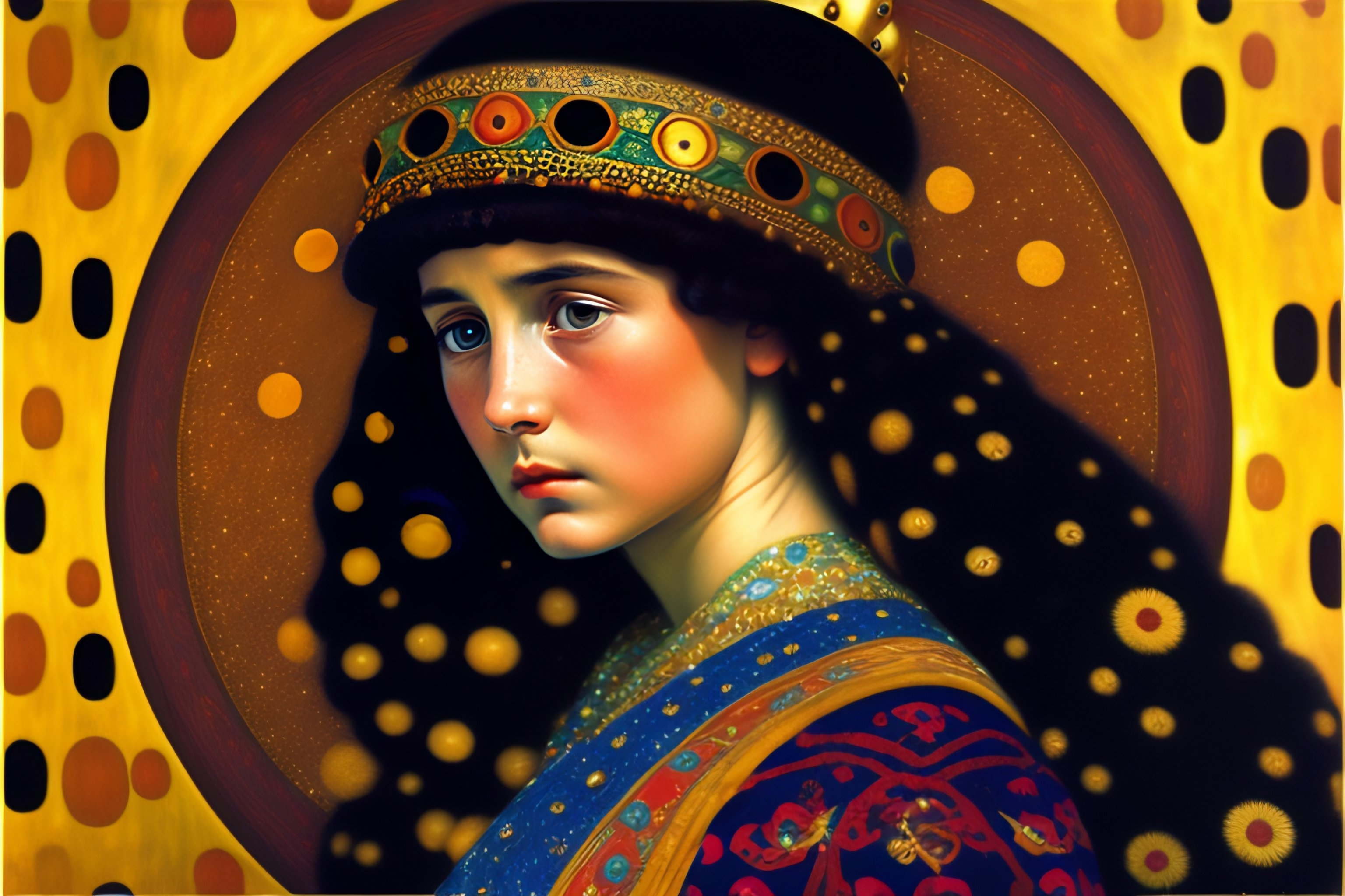 Lexica - Scared princess,by Gustav Klimt