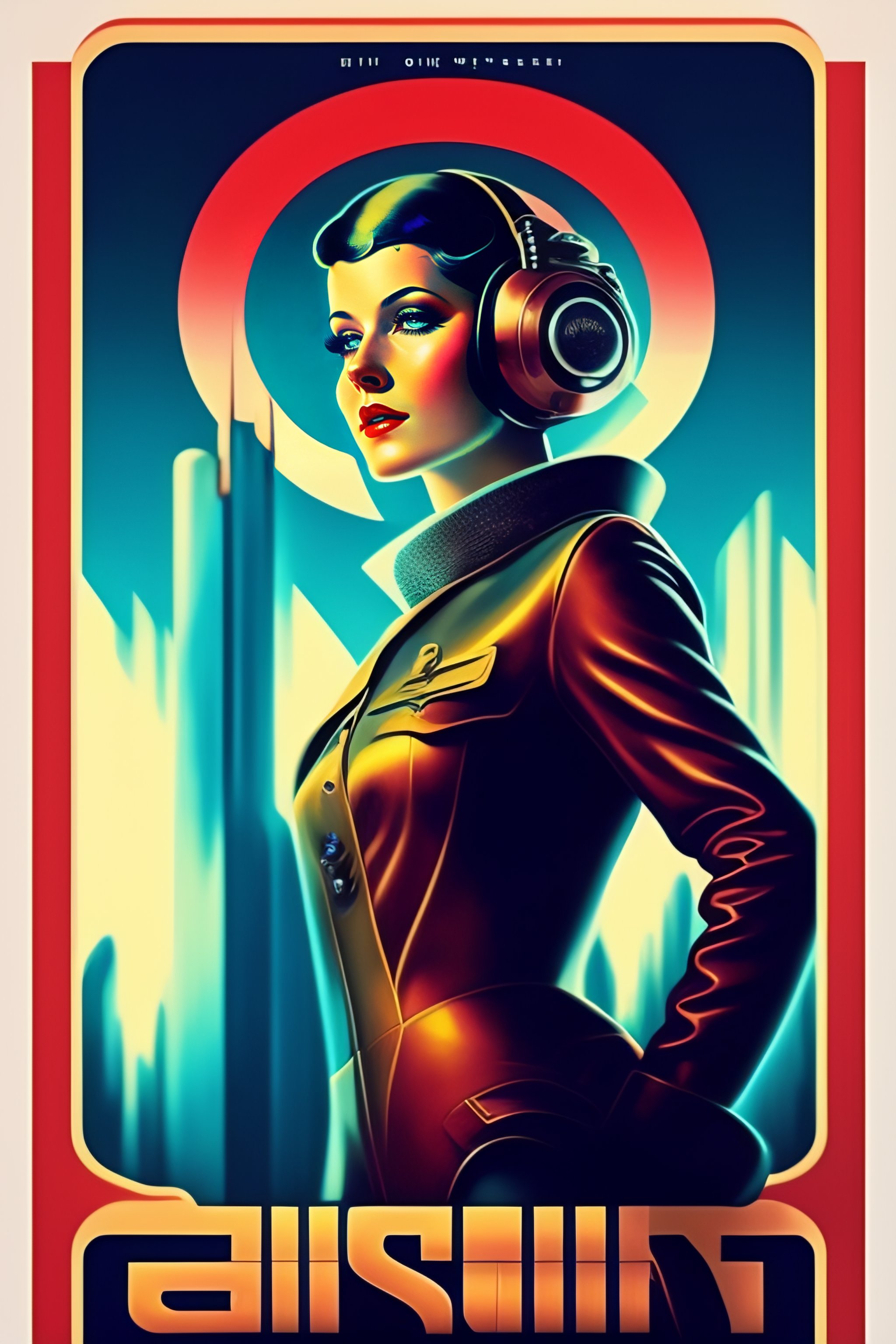 Lexica - Futuristic Vintage Medium Shot 1920's Poster with Cyberpunk ...