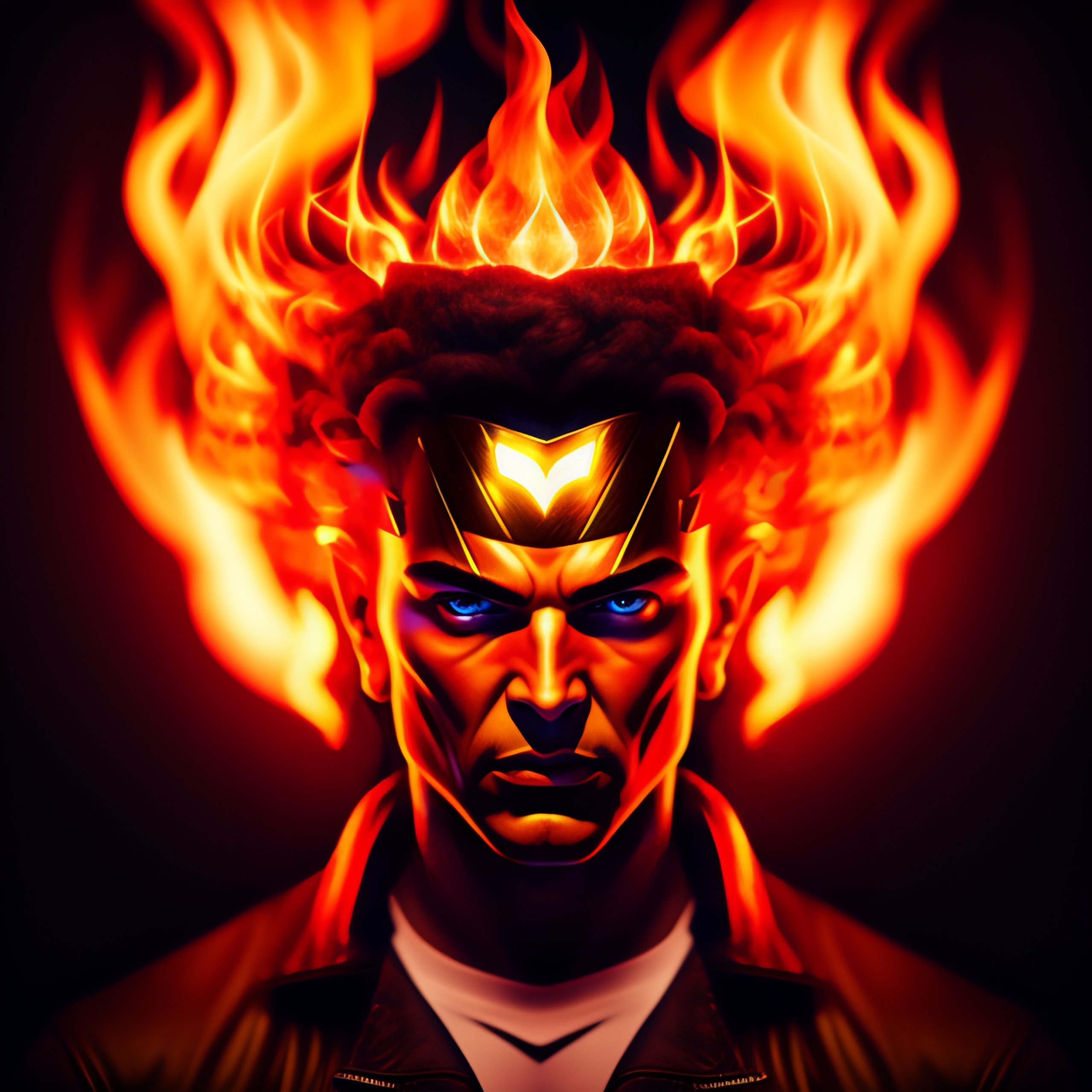 Lexica - Marvel comic style, crown of flames, horror, clown, ambient ...
