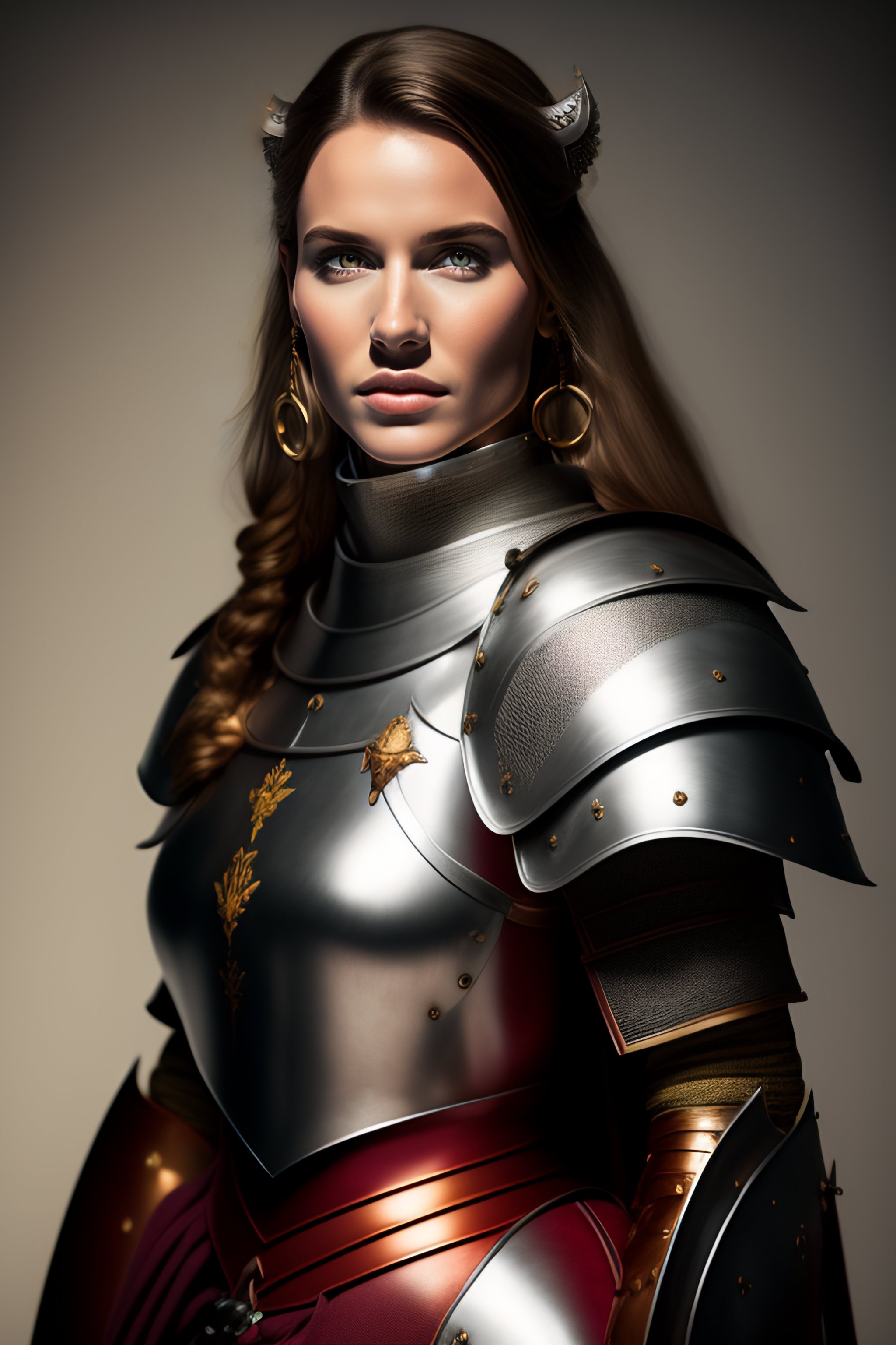 Lexica - Portrait of a female knight, cute, metal, really nice ...