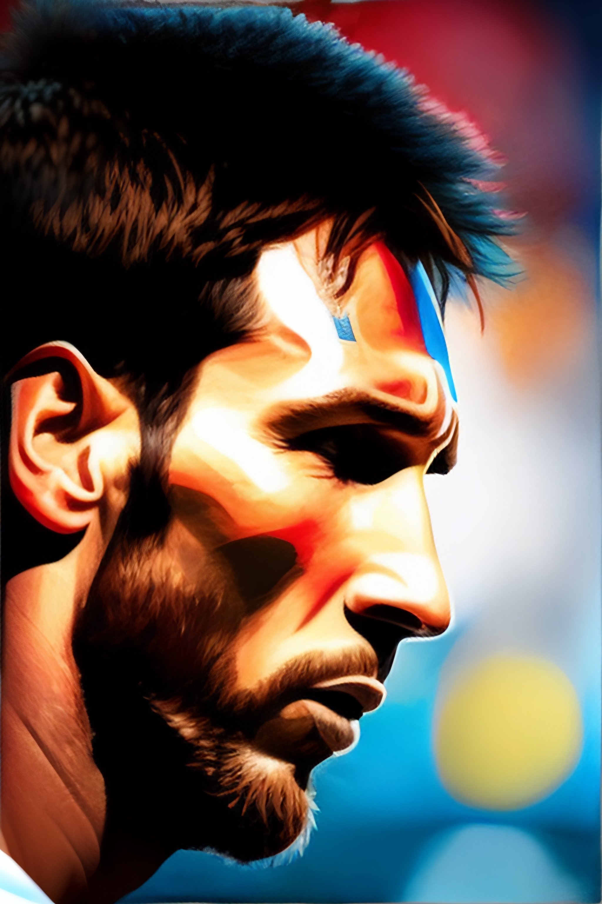 Lexica - Face lionel messi brush paint