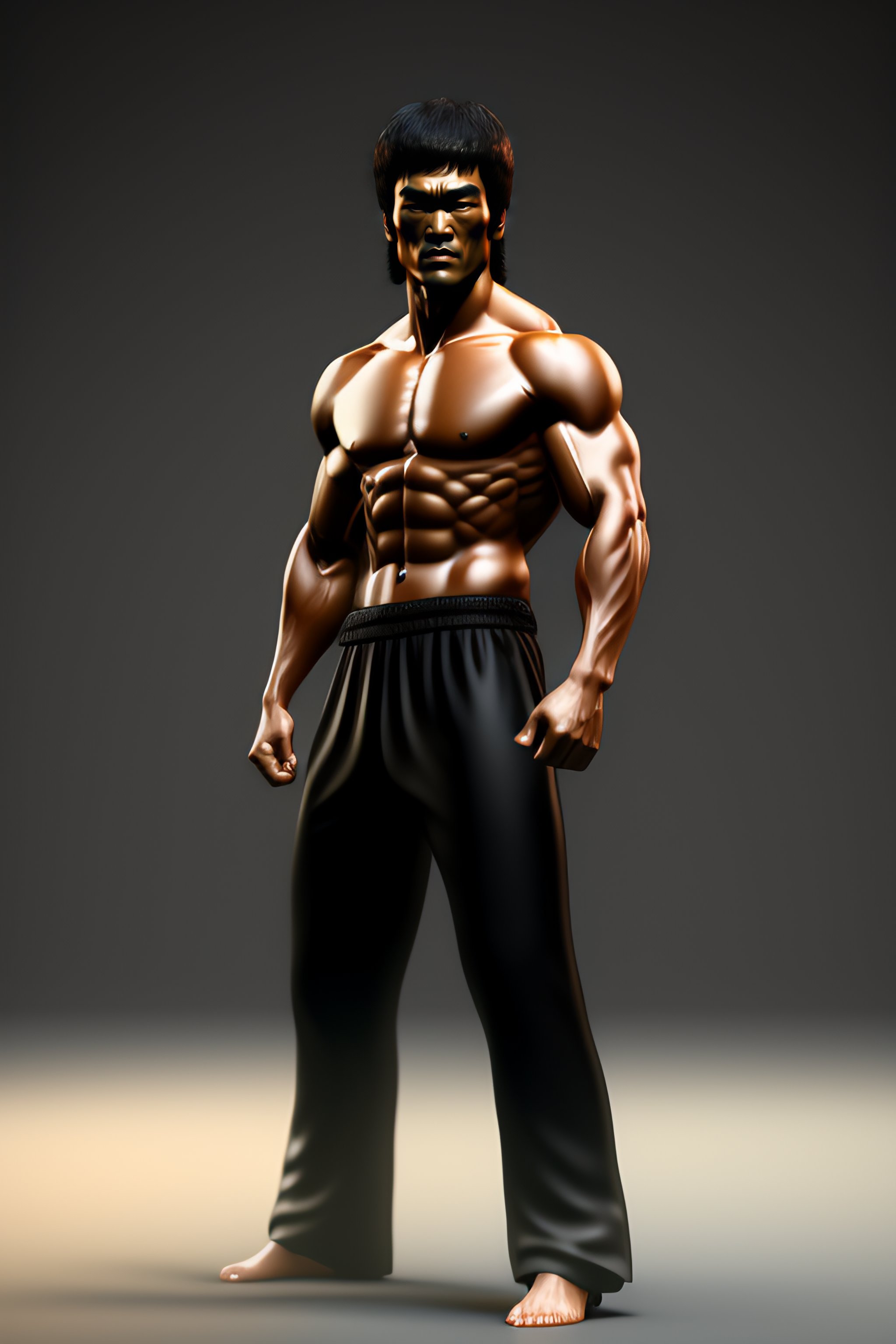Lexica - Bruce Lee standing, 4k, HD, Maya, Realistic