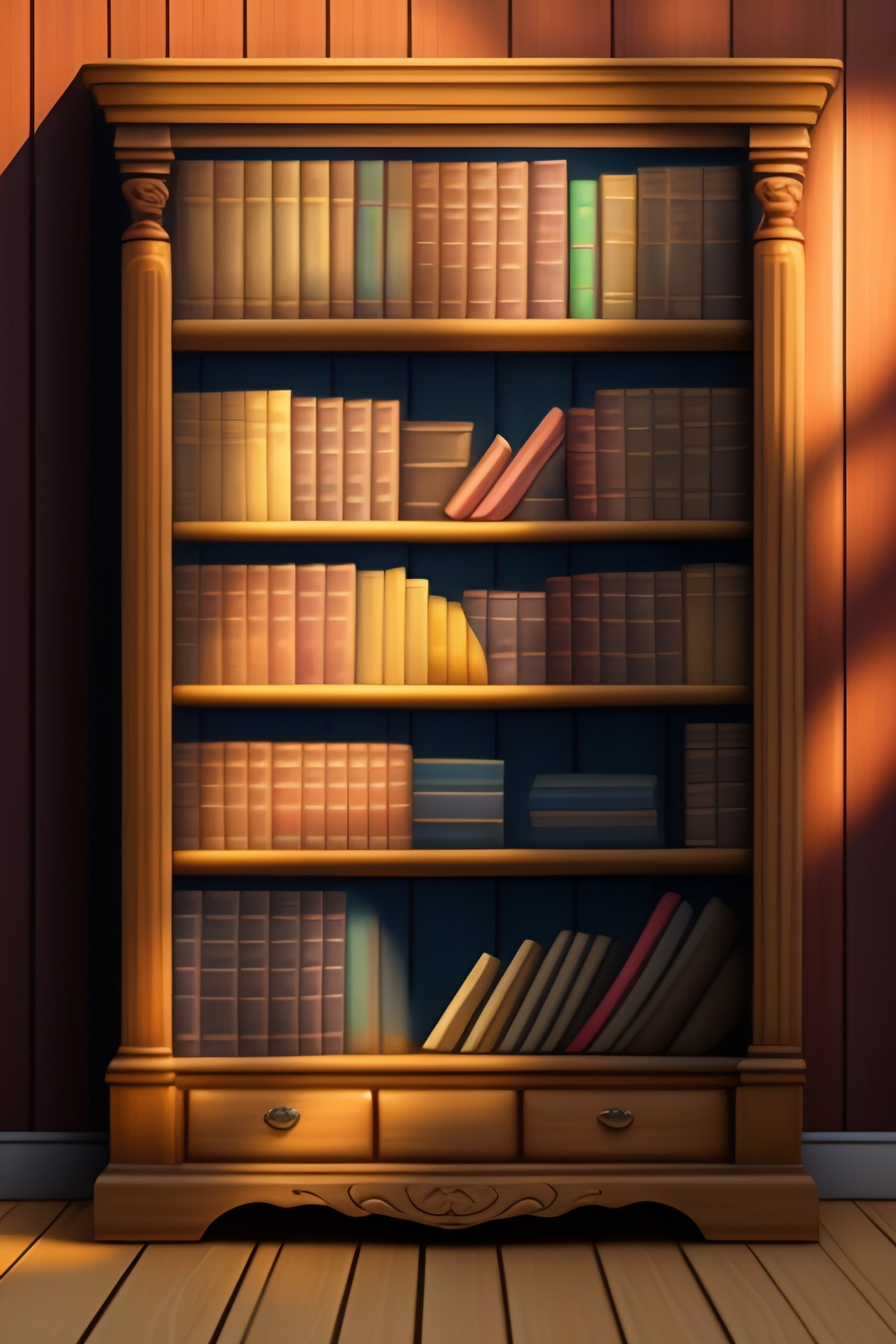 Lexica - Bookshelf,oil painting, high resolution, cottagecore, ghibli ...